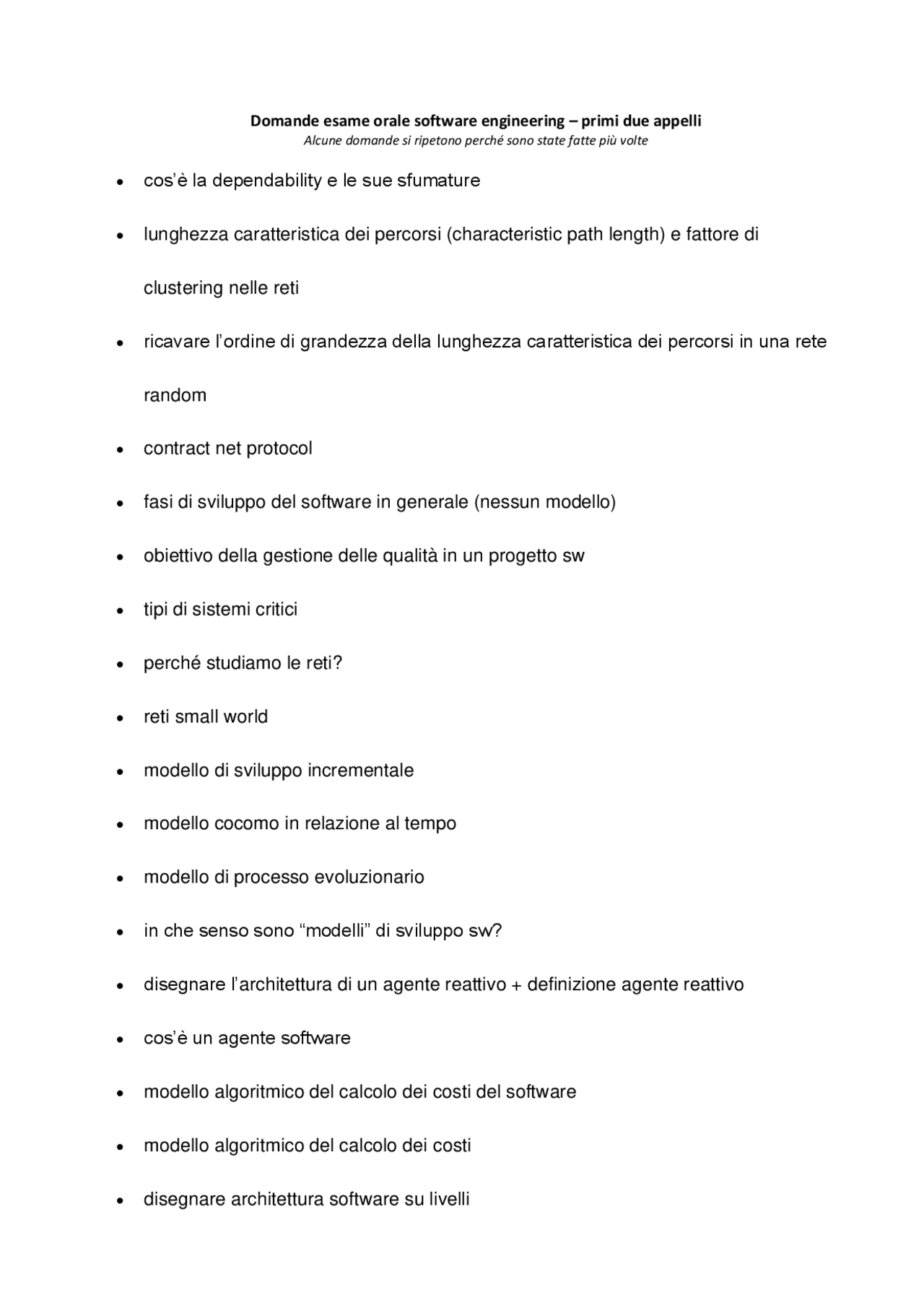 Domande Esame Orale Software Engineering Zambonelli Unimore Prove D