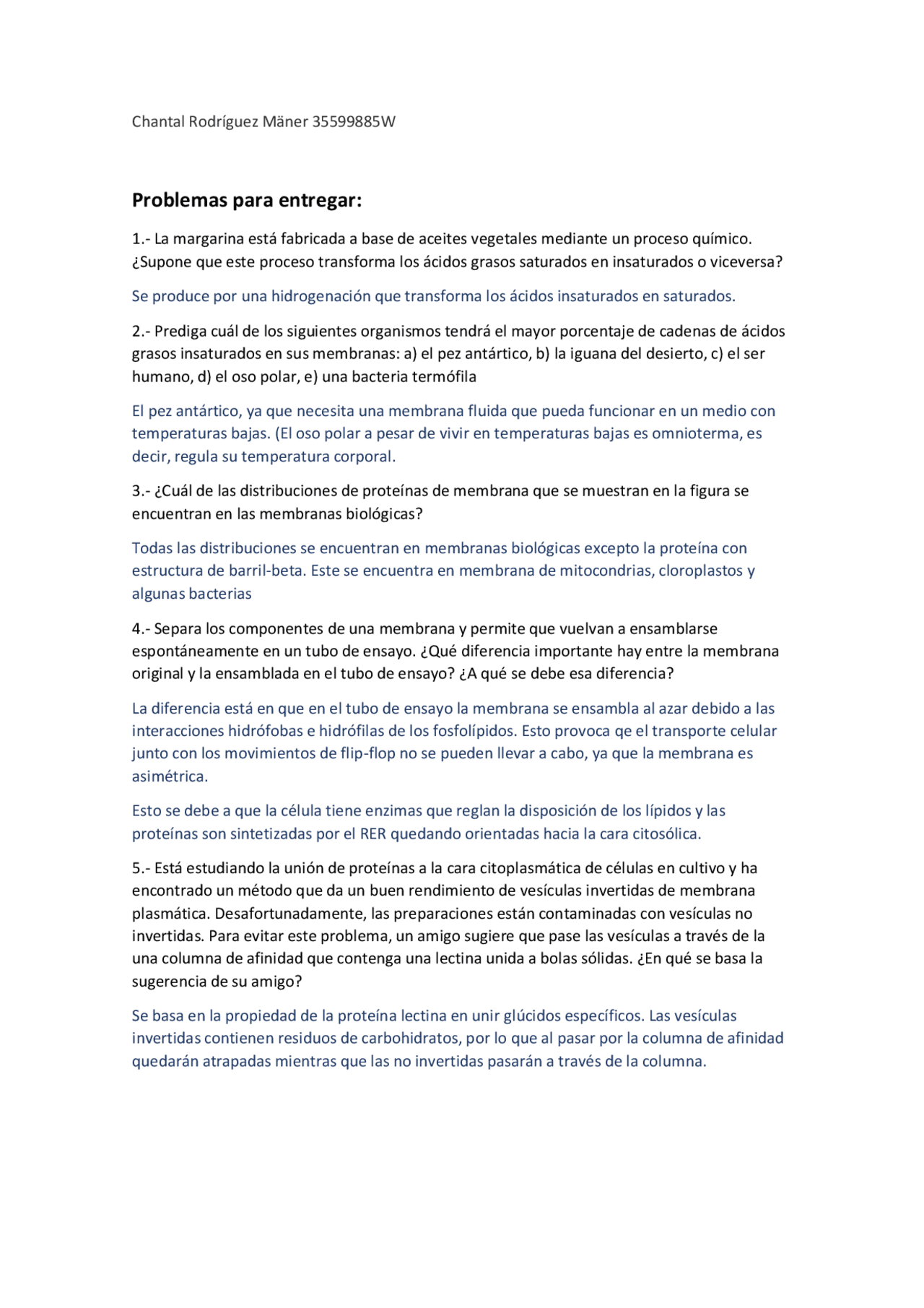 Seminario Membrana Plasmática Ejercicios De Biología Celular Docsity