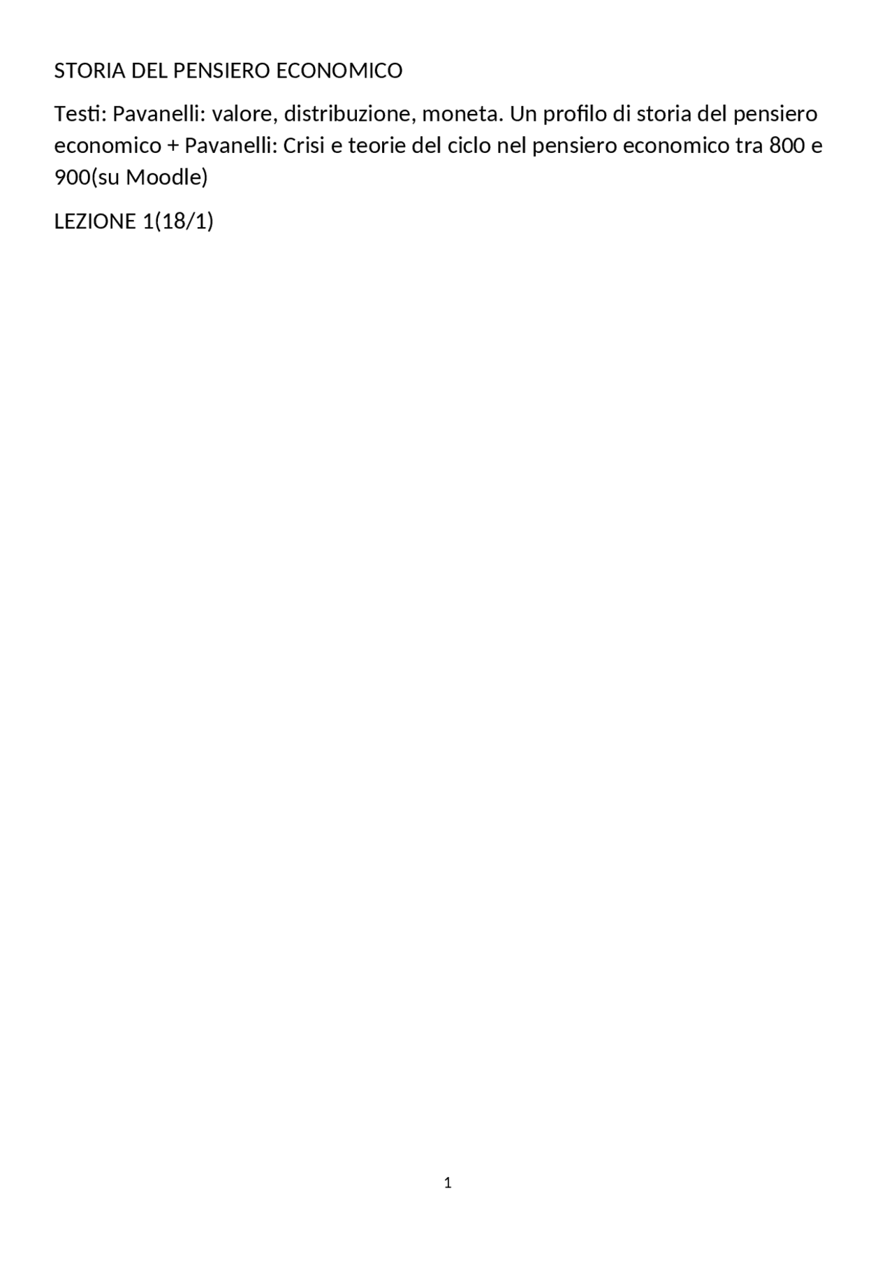 Riassunti Delle Lezioni Docsity