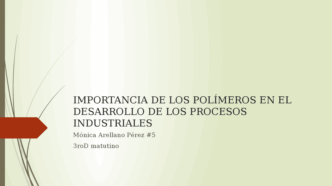 La importancia de los polímeros | Diapositivas de Química | Docsity
