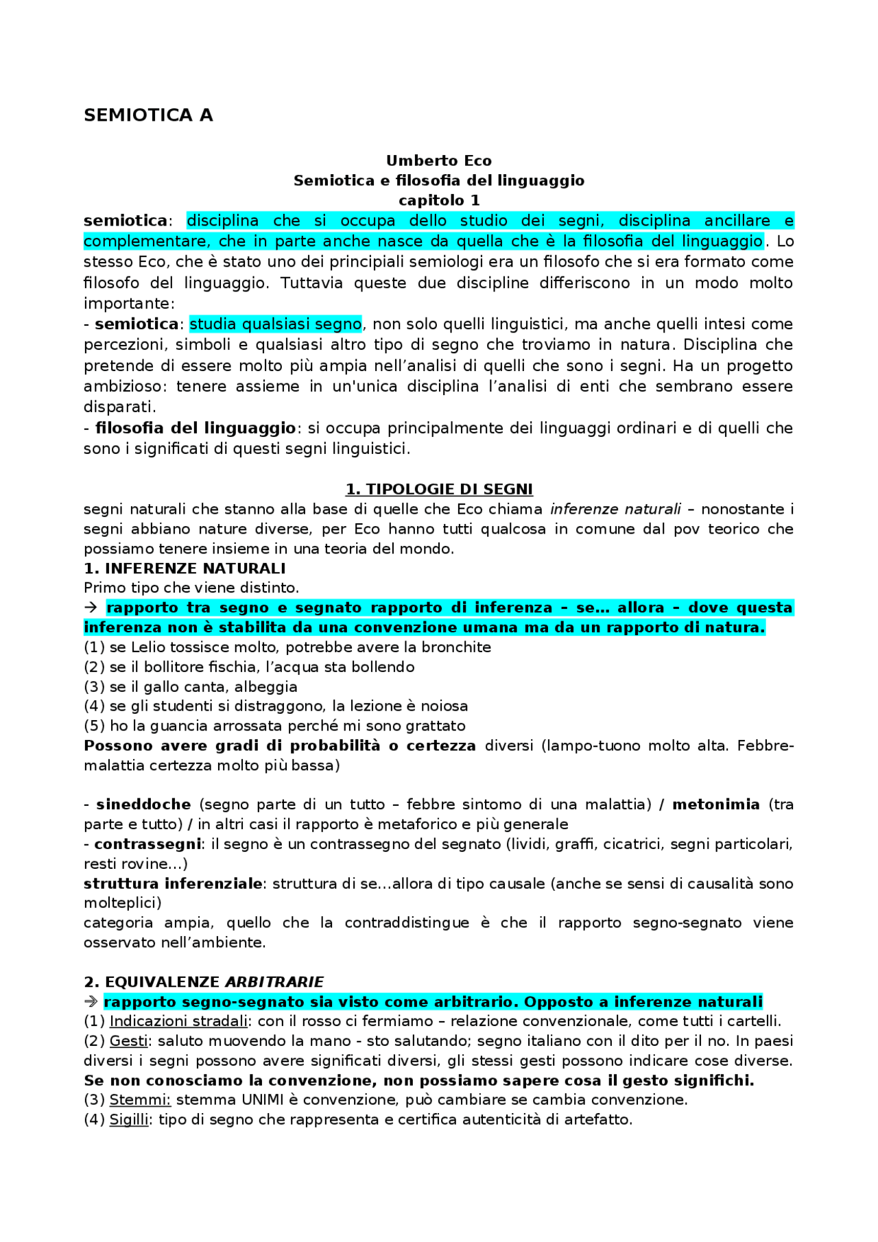 Appunti Di Semiotica Modulo A Docsity
