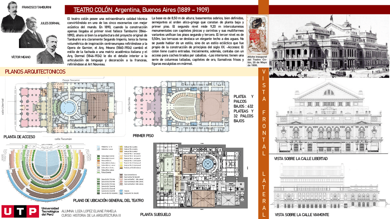 LAMINA DE LA OBRA TEATRO COLON - | Diapositivas de Historia de la ...