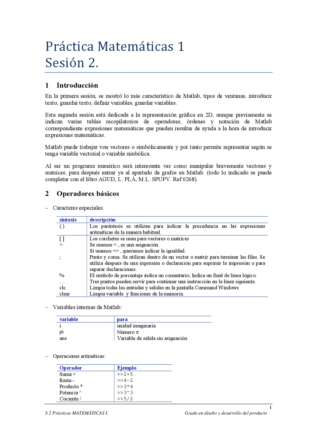 Apuntes Matlab Matemáticas Apuntes De Matemáticas Docsity