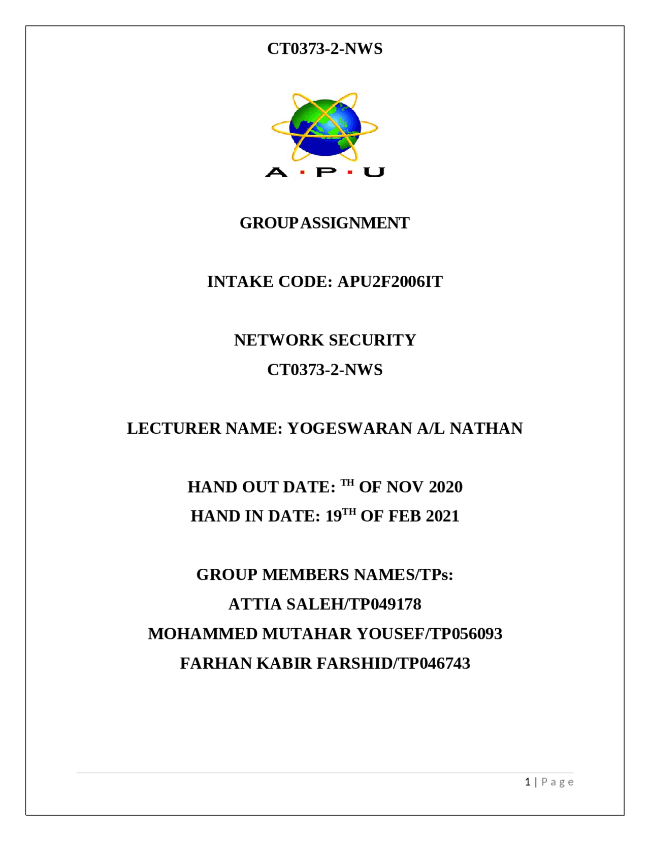 Network Information Security Docsity