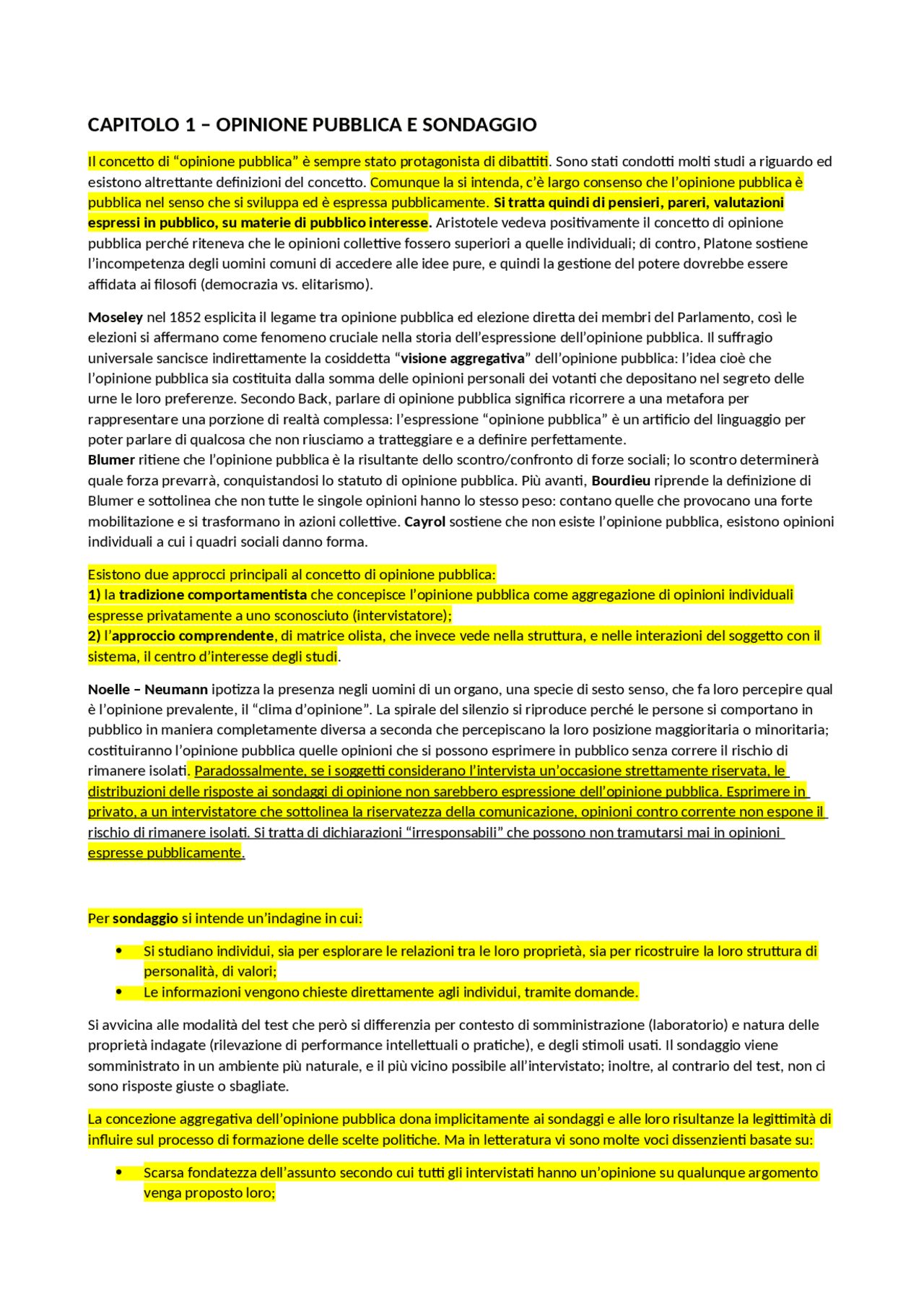 Riassunto Sondaggi Ed Interviste Docsity