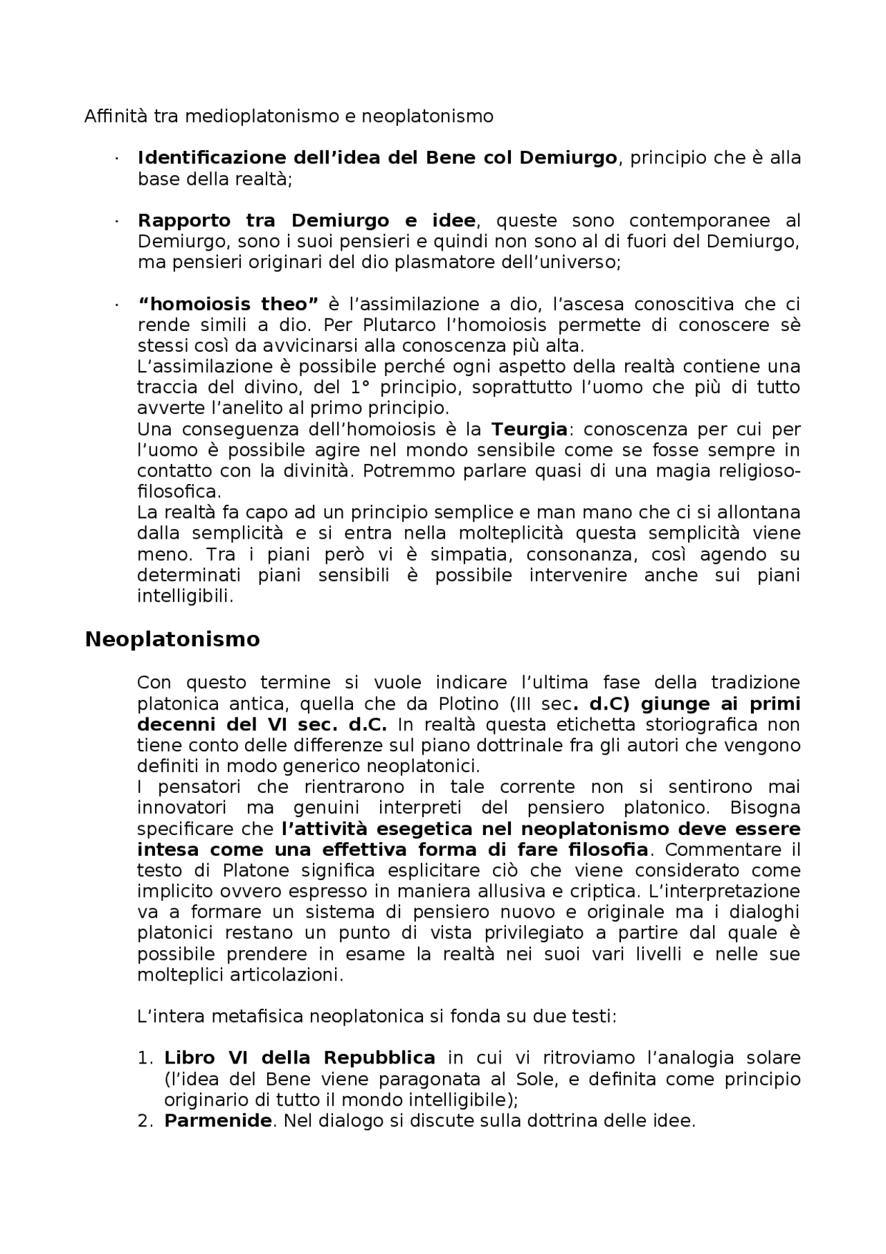 Plotino, Enneadi, L'Uno, Filosofia | Appunti di Filosofia | Docsity