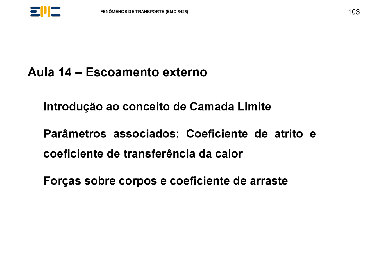 Aulas Fenomeno Dos Transportes Docsity