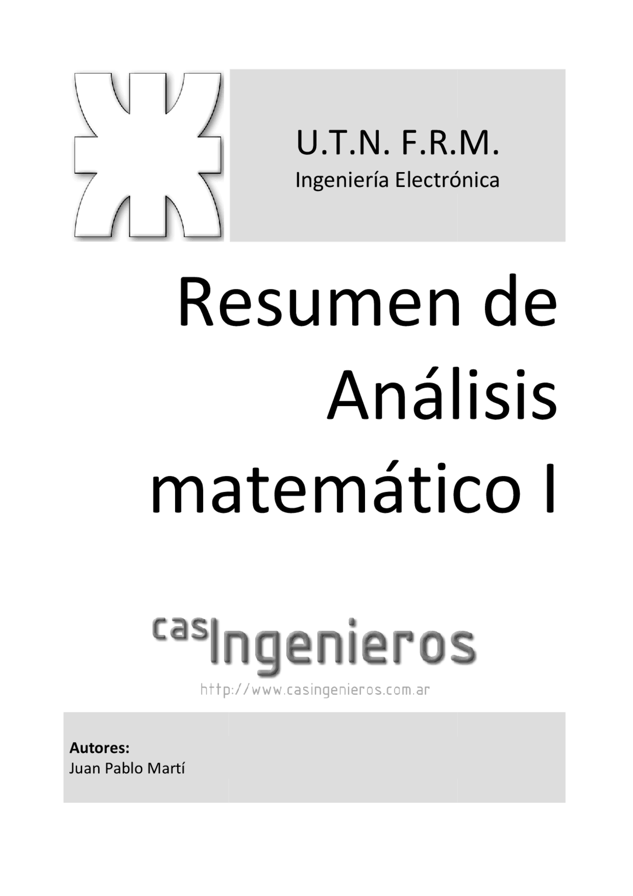 Resumen Analisis Matematico 1 Docsity