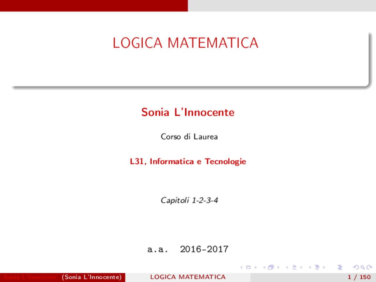 Slide Logica Matematica | Slide di Logica Matematica | Docsity