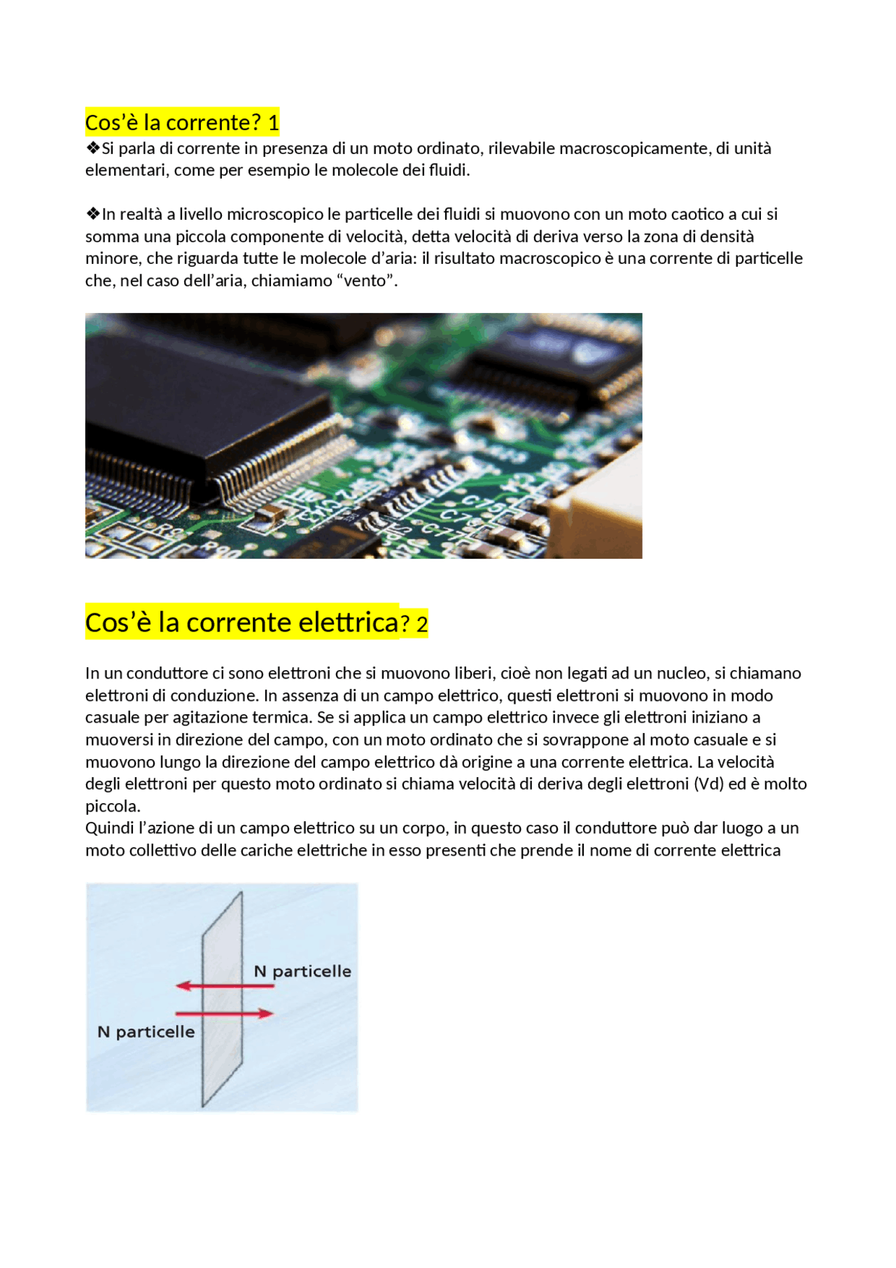 Fisica Corrente Elettrica Docsity