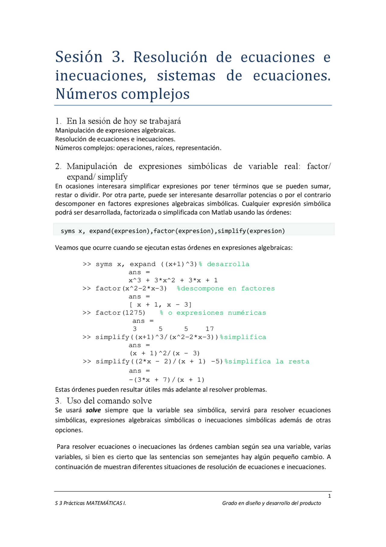 Apuntes Matlab Matemáticas Docsity