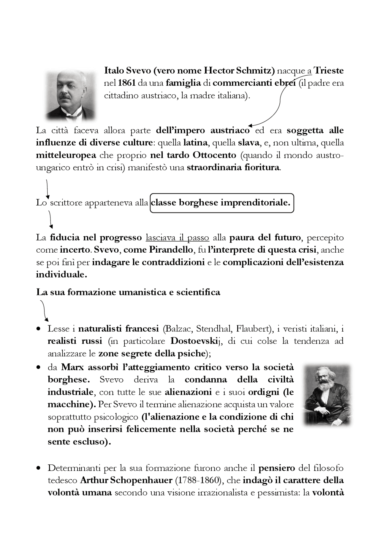 Appunti Italiano, Italo Svevo - Docsity