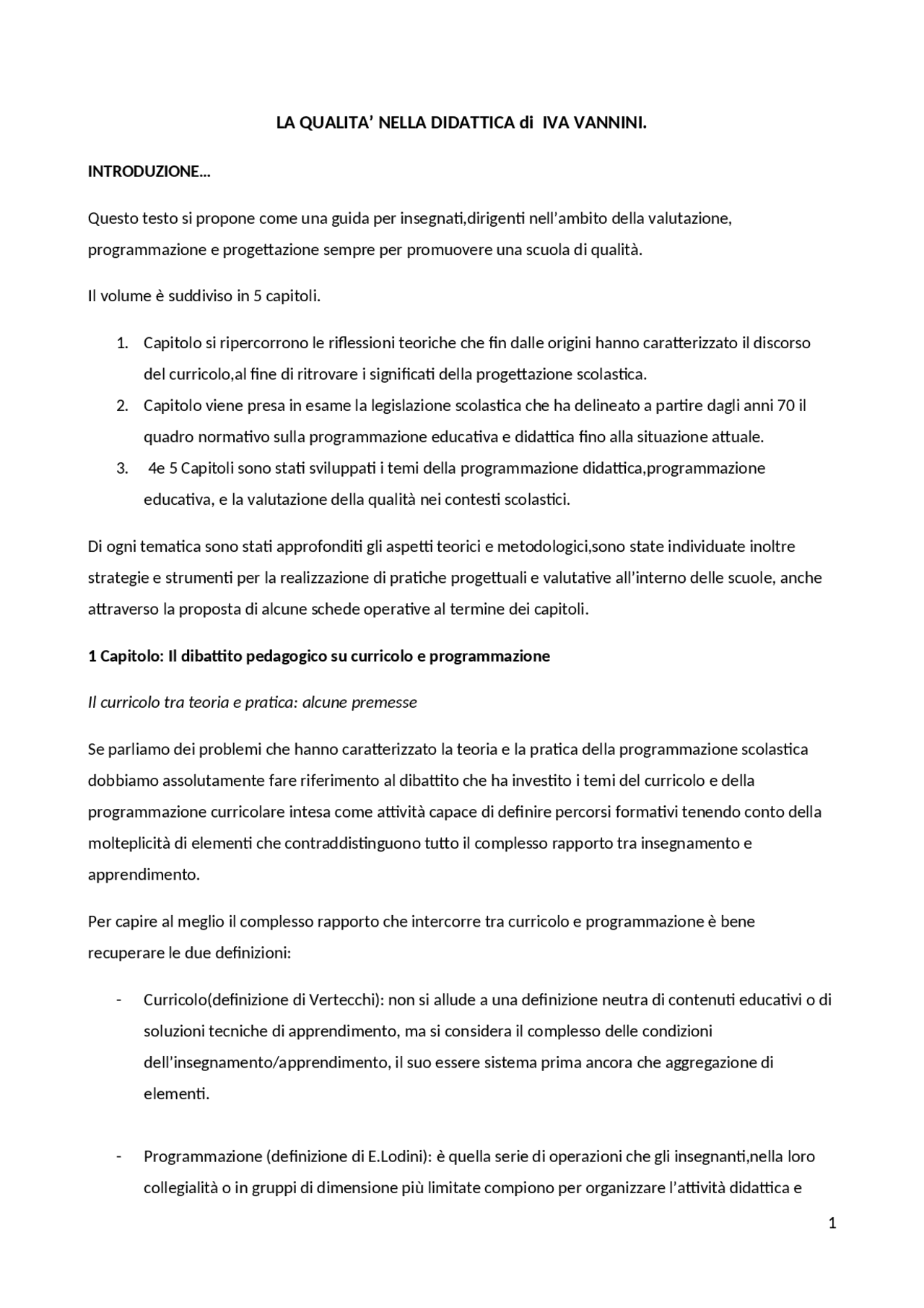 La Qualità Nella Didattica Docsity