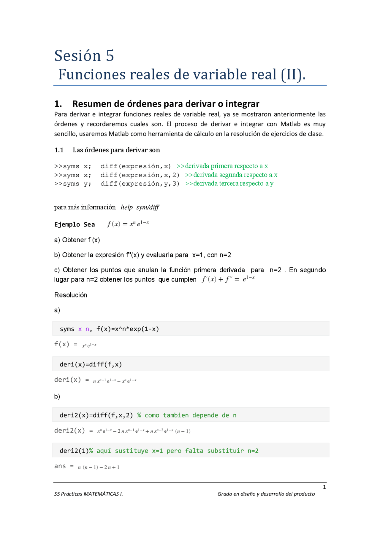Apuntes Matlab Matemáticas Docsity
