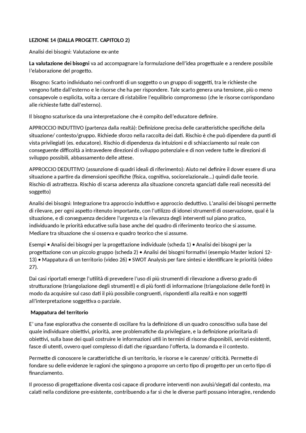 Valutazione Dei Contesti E Delle Azioni Formative Docsity