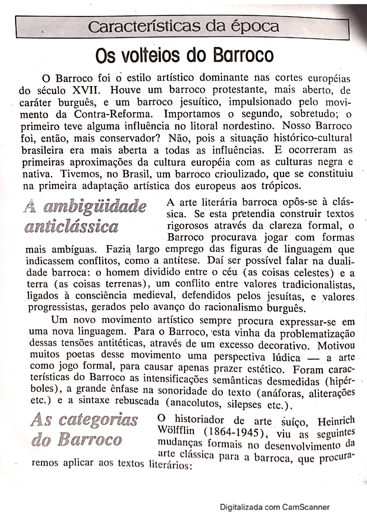 Algumas características do Barroco | Apuntes de Lengua y Literatura ...