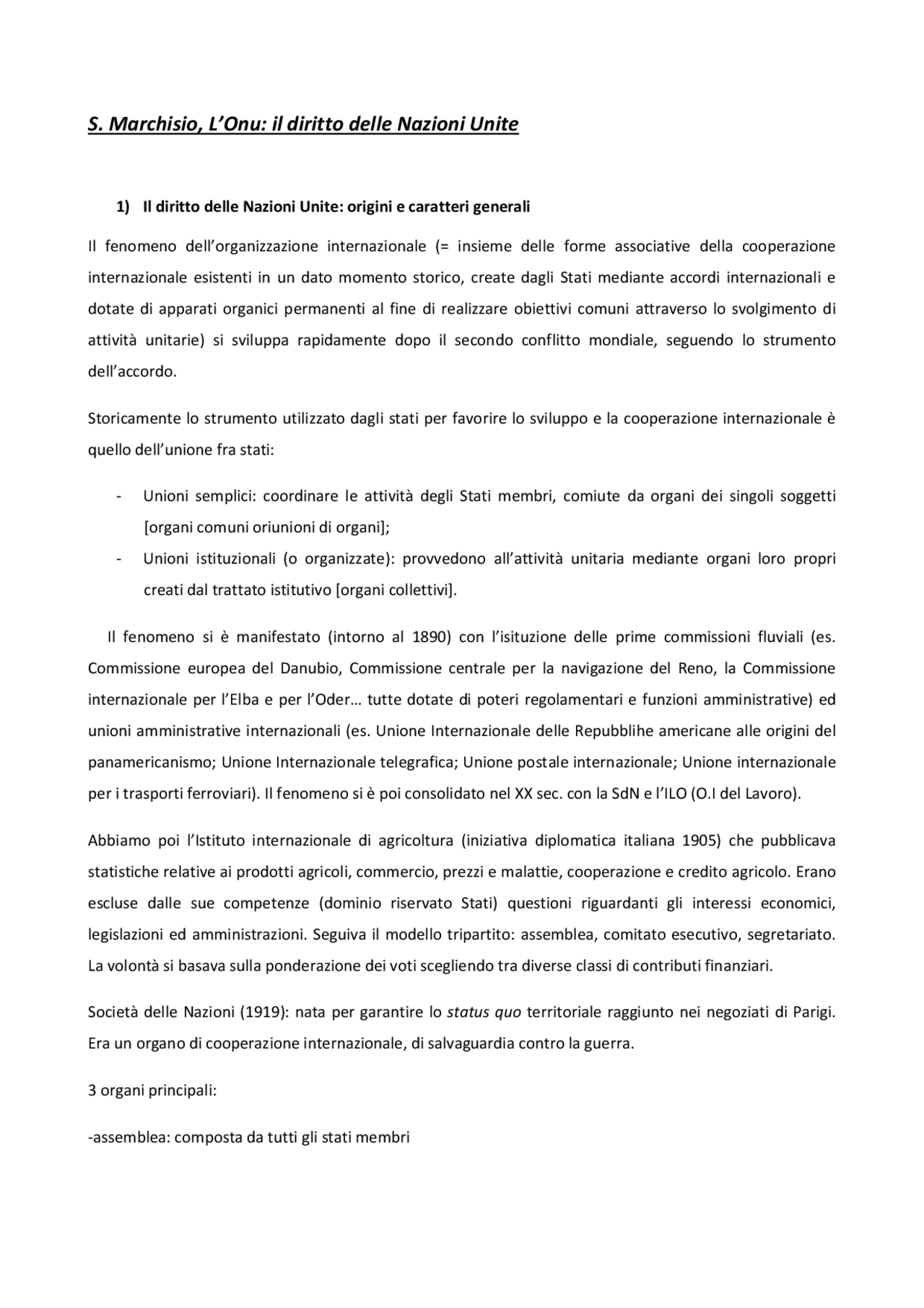 Onu Professore Marchisio Docsity