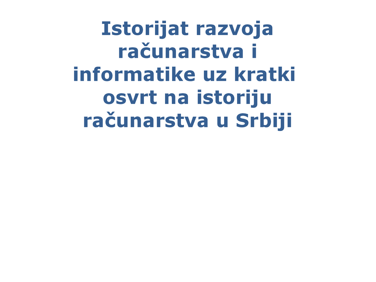 Istorija razvoja racunara - Docsity