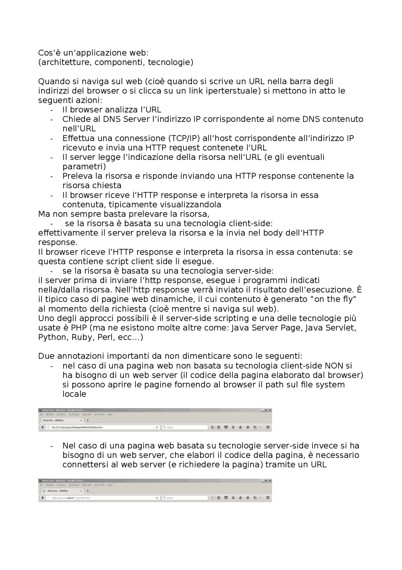 Tecnologie Web Esame Primo Anno Cime Docsity