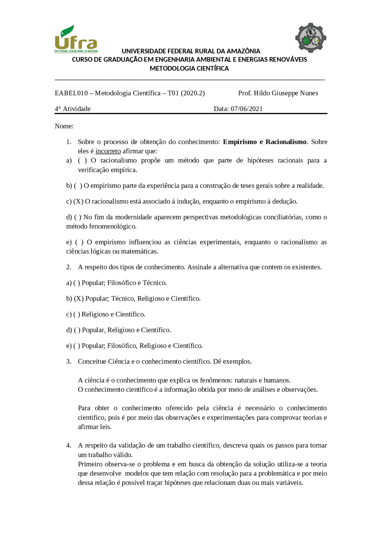Metodologia Cientifica Docsity