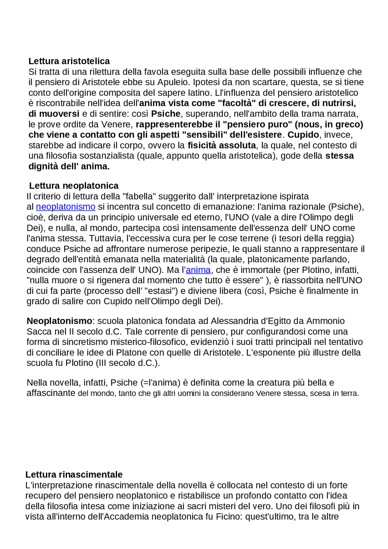 Interpretazione Della Favola Di Amore E Psiche Docsity