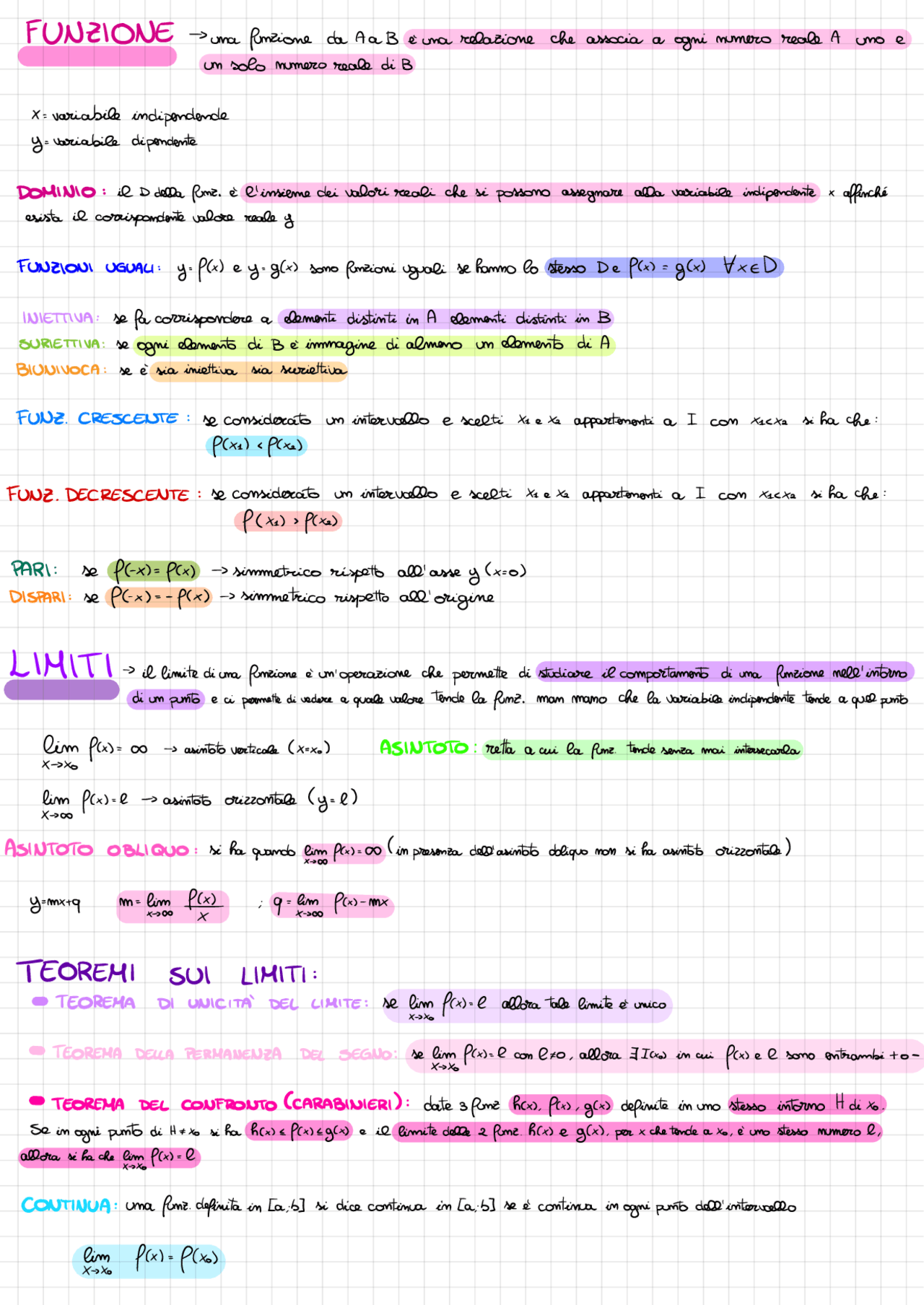 Appunti Di Matematica Per Classi Quinte Docsity