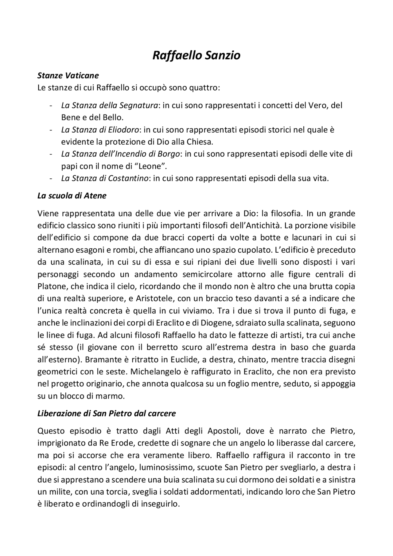 Appunti Su Raffaello Sanzio Docsity