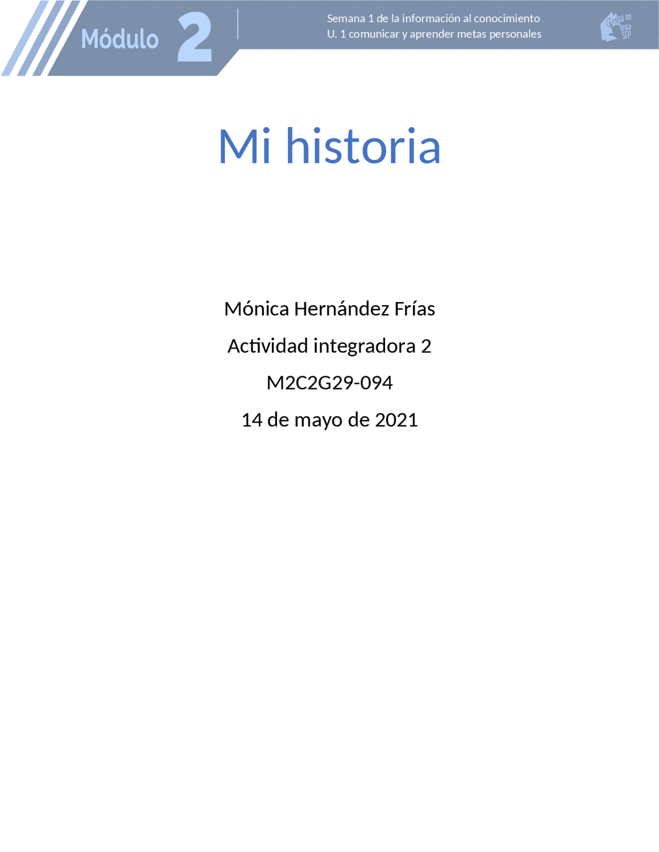 Actividad integradora 2 modulo 2 - Docsity