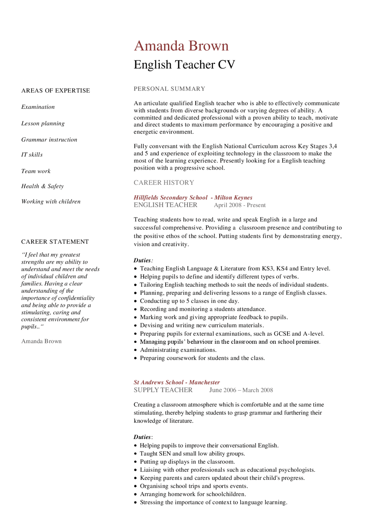English Teacher Cv Example Study Guides Projects Research English english-teacher-cv-example-study-guides-projects-research-english