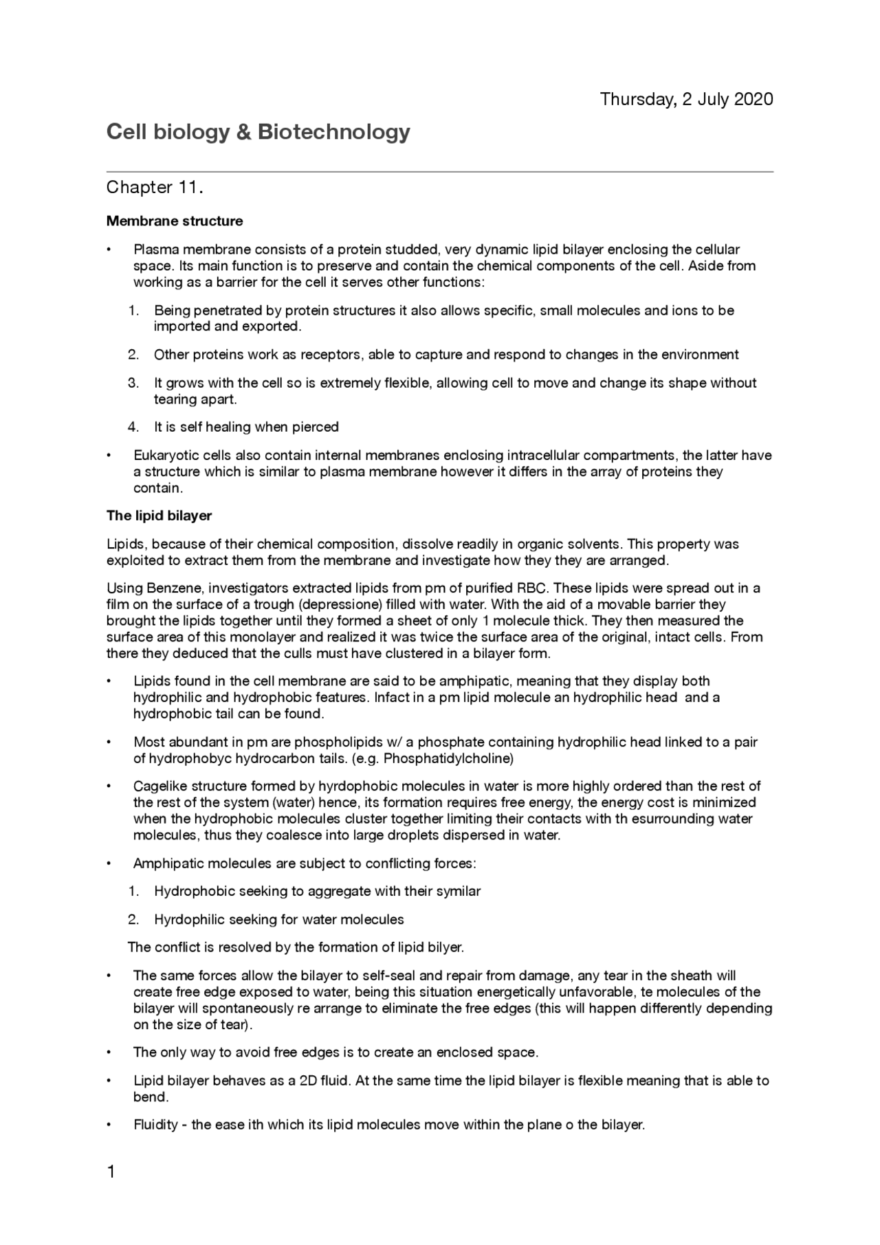 Cell Biology And Biotechnology Docsity