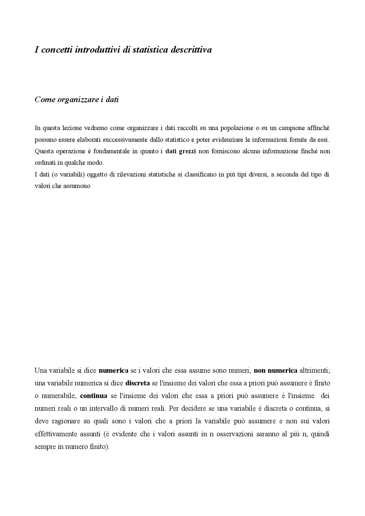 Concetti Di Base Statistica Docsity