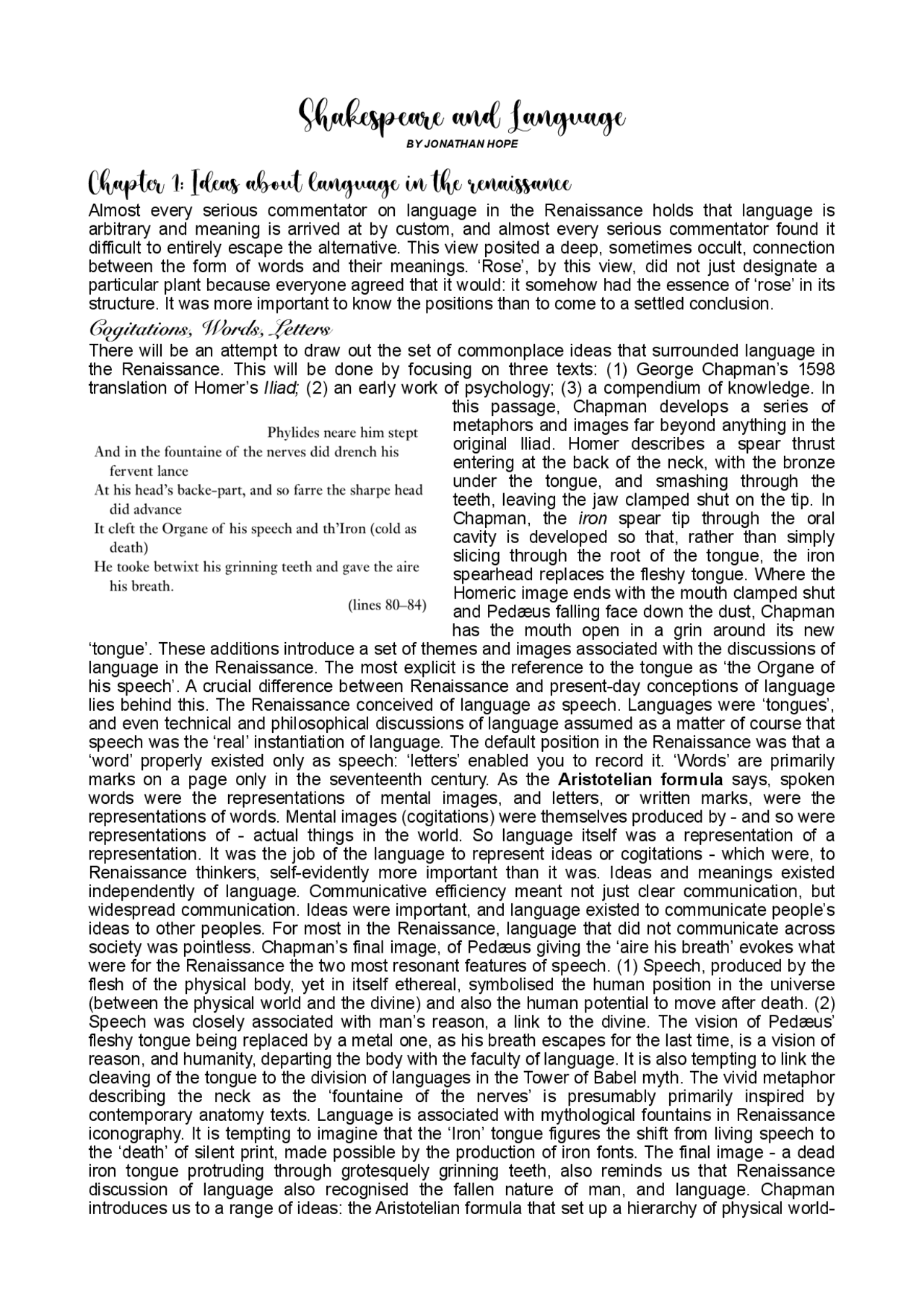 Hope - Shakespeare and Language (riassunto - ch. 1-2-3) | Sintesi del ...