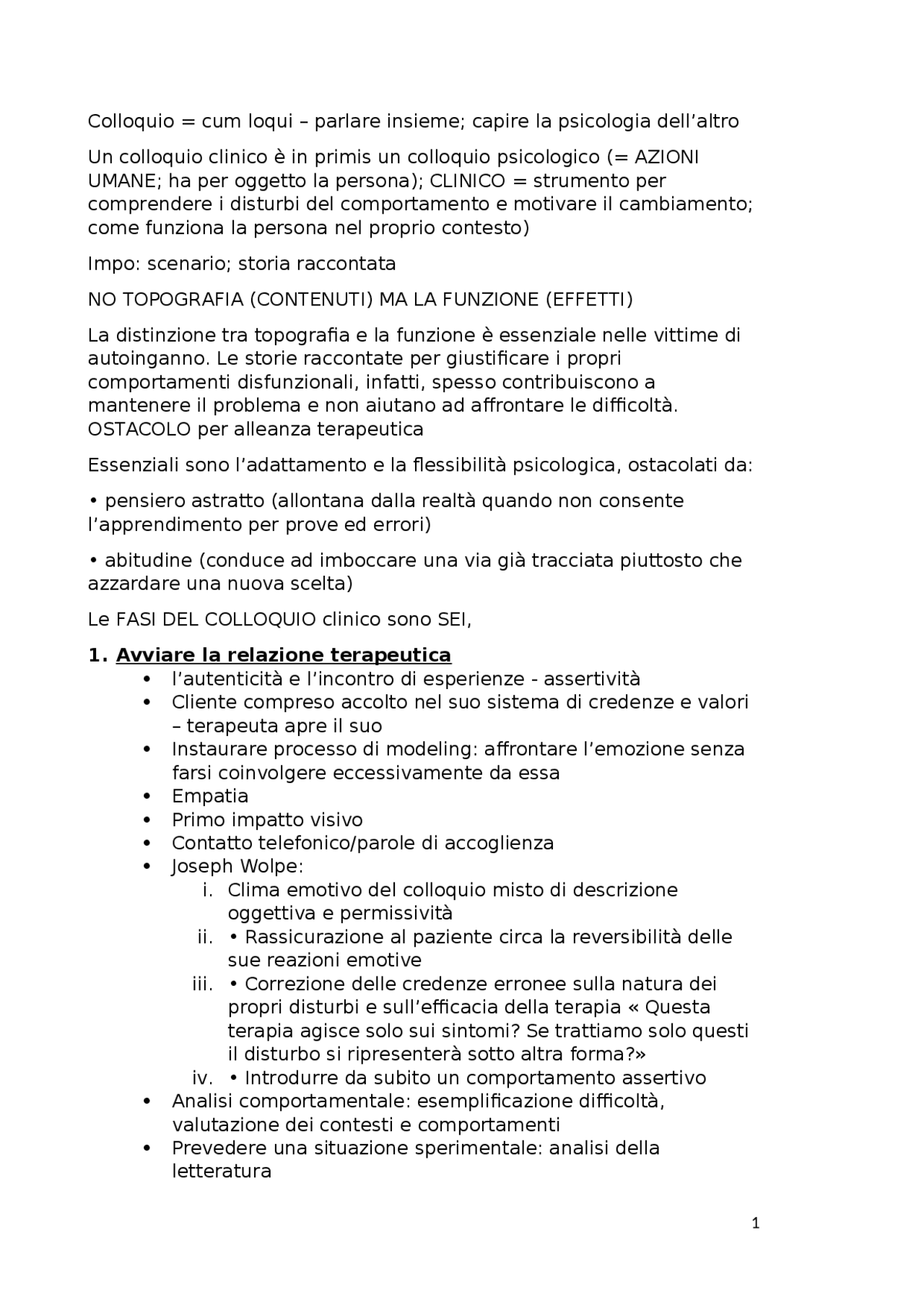 Teorie E Tecniche Del Colloquio Psicodiagnostico Docsity