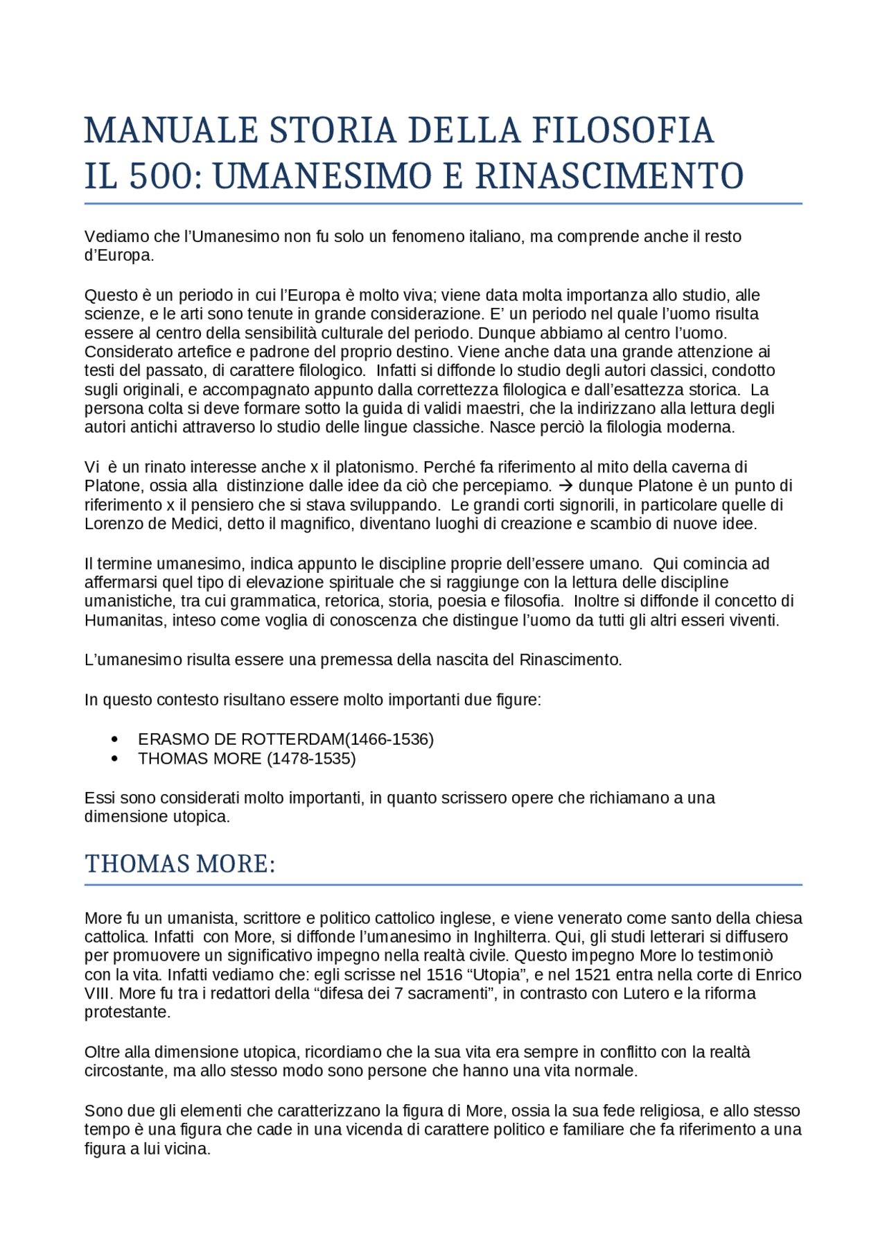 Manuale di Filosofia, M.Mori - Docsity