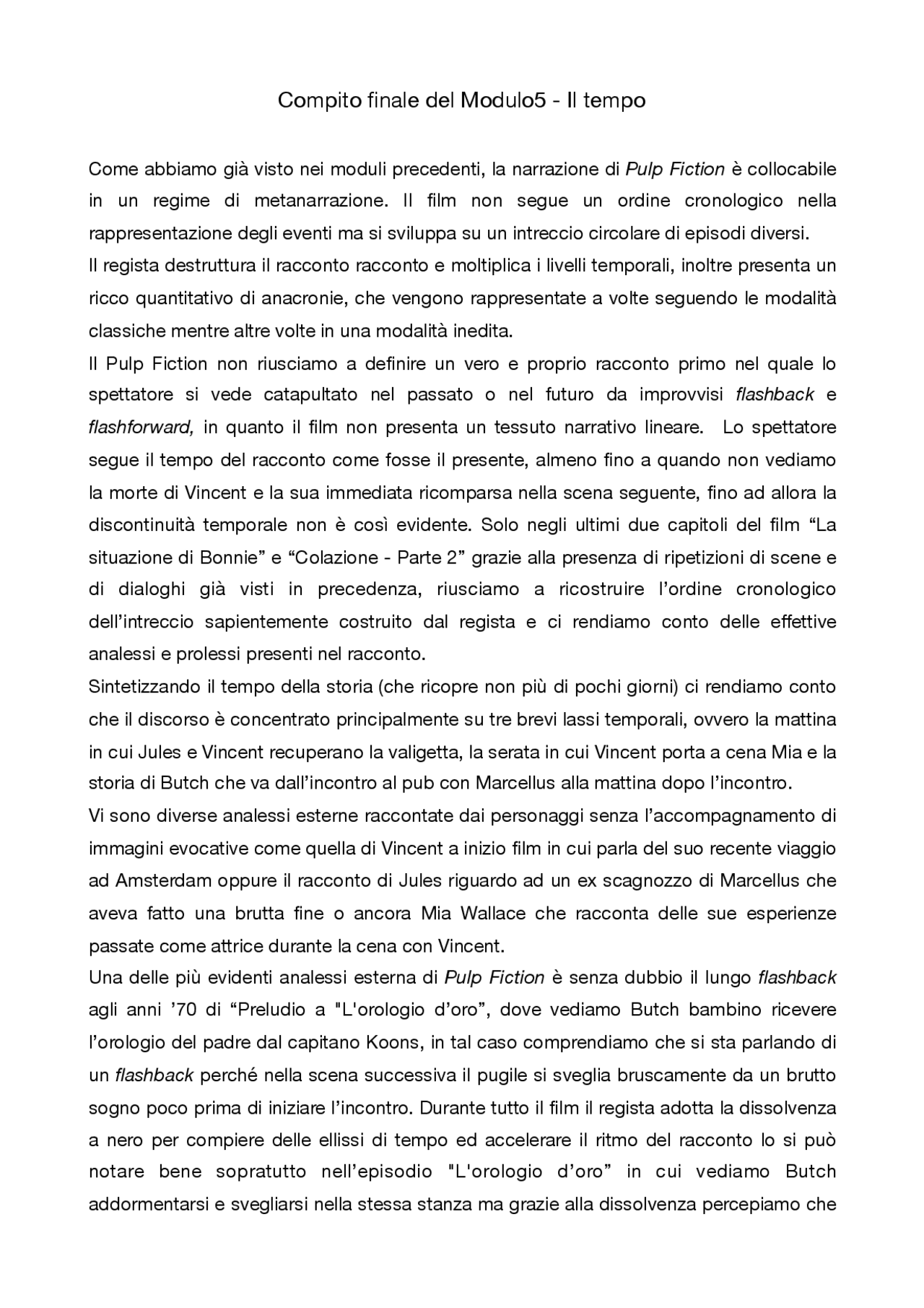 Modulo5-Compito finale - Docsity