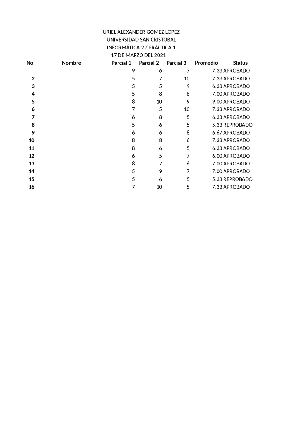 Un Excel Para Practicar Docsity