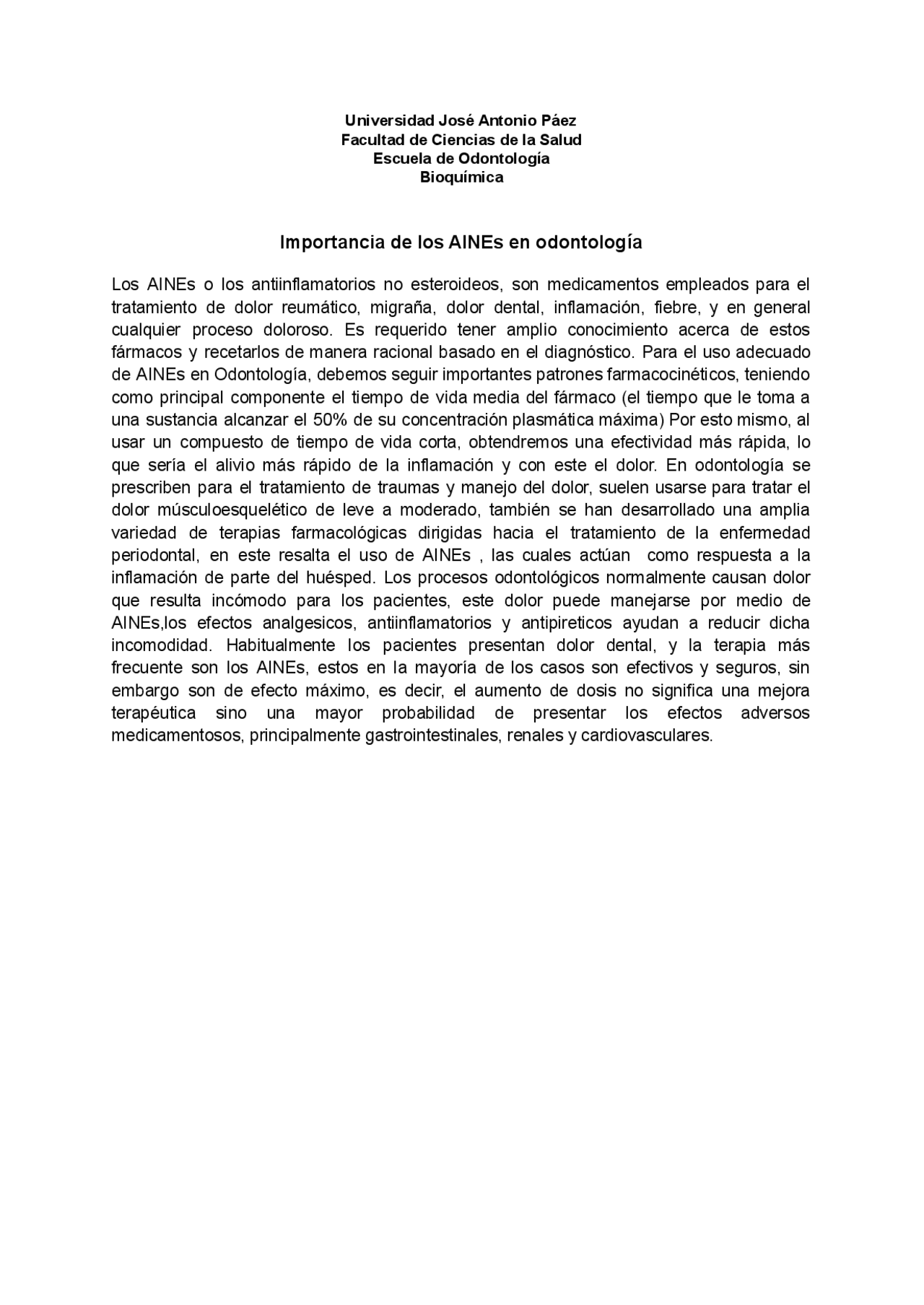 Aines En Odontologia Docsity