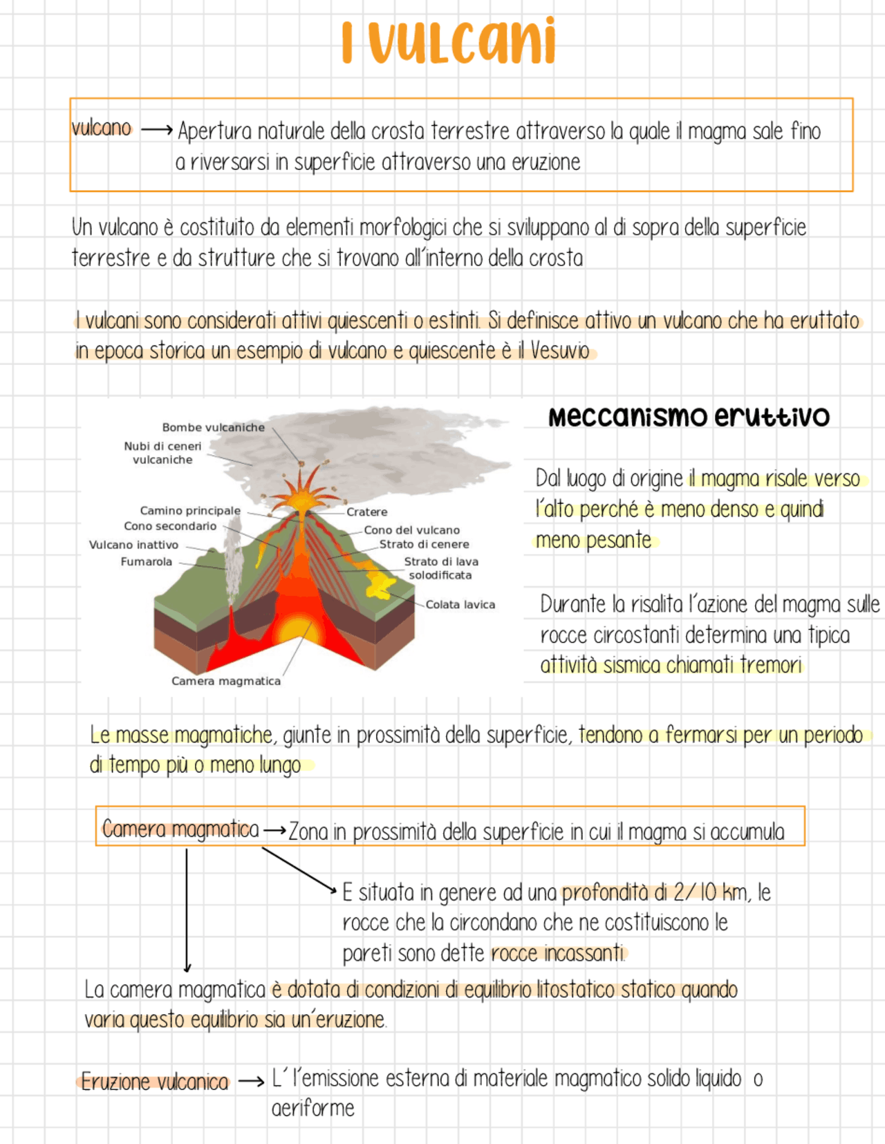 Sintesi Semplice E Completa Sui Vulcani Docsity