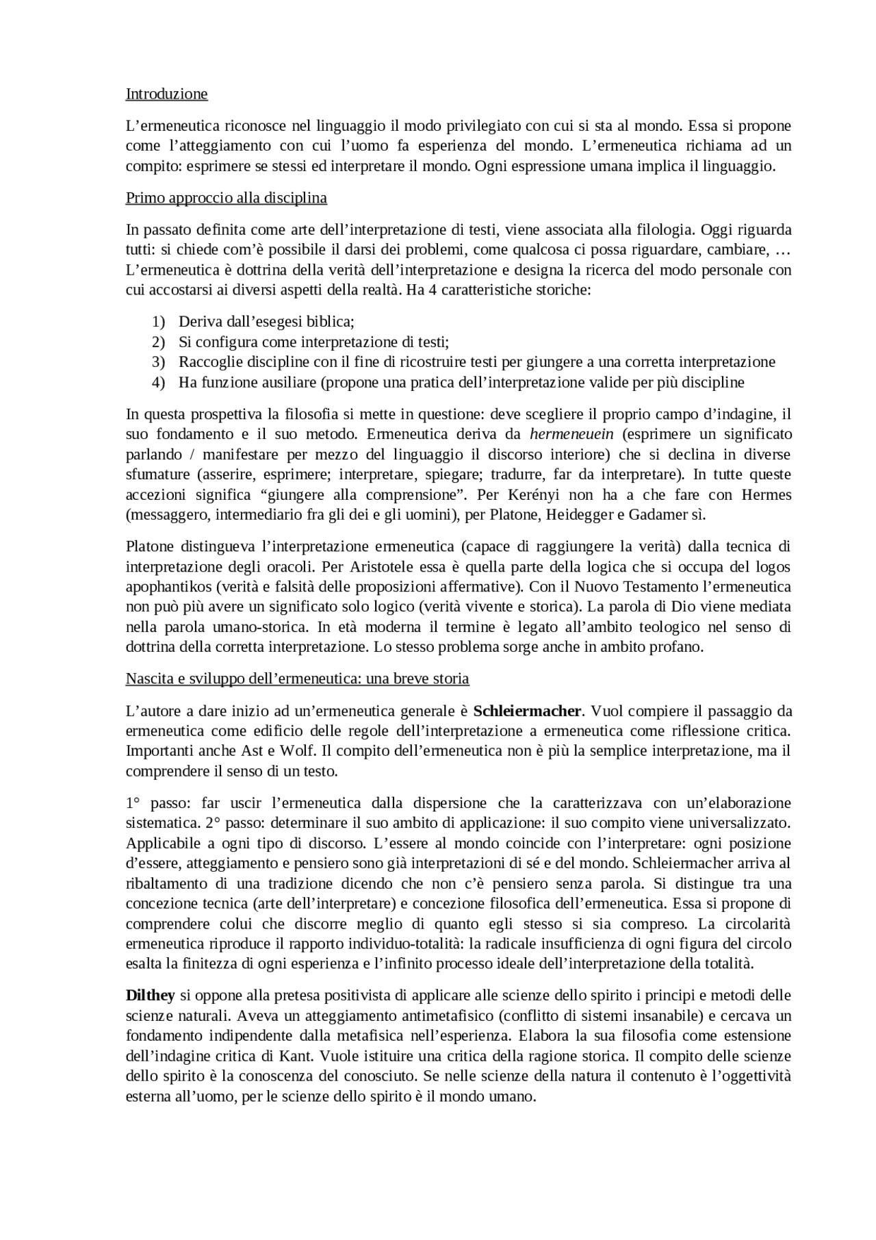 Sintesi Ermeneutica Marassi Docsity
