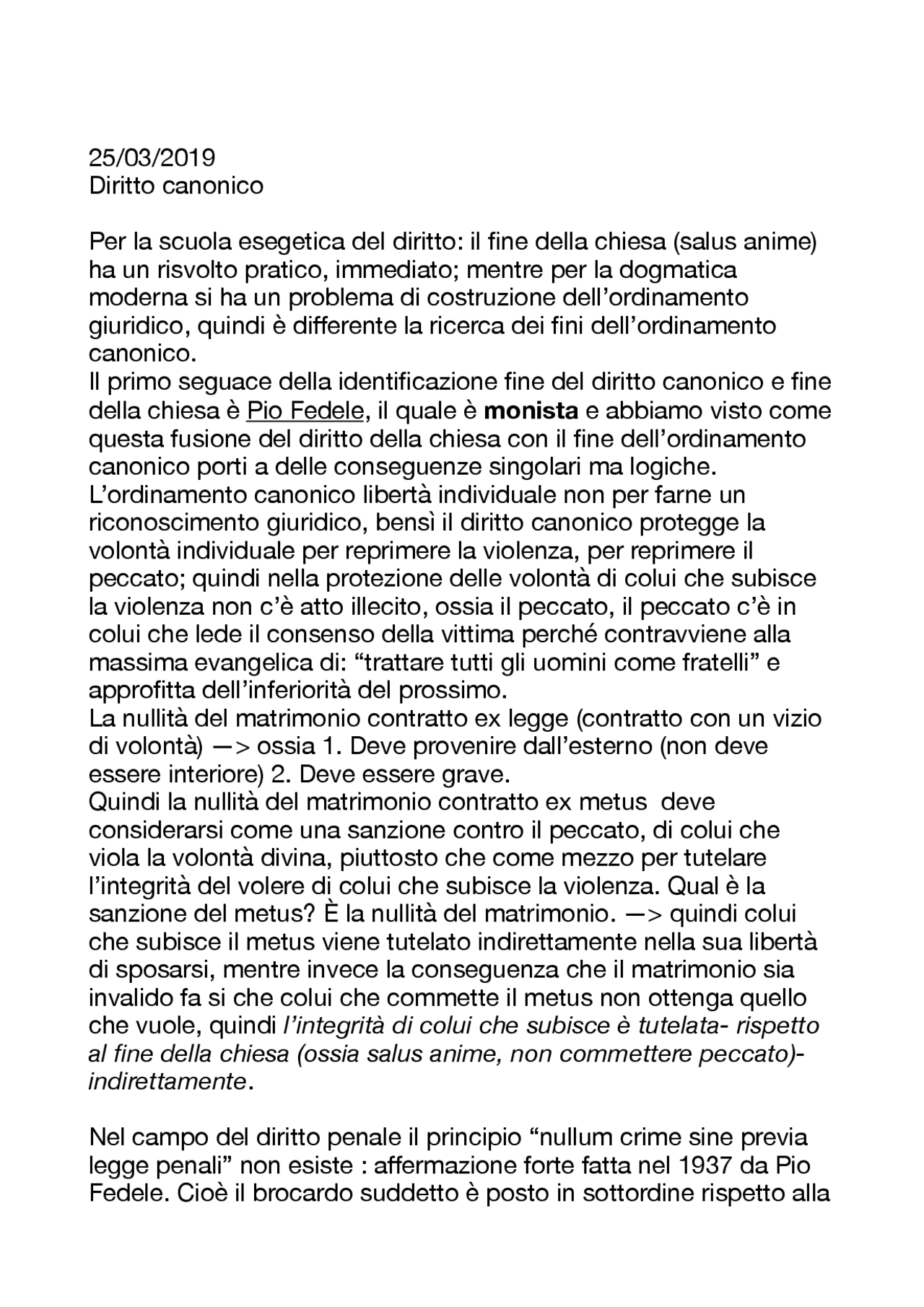 Lezioni Diritto Canonico Docsity