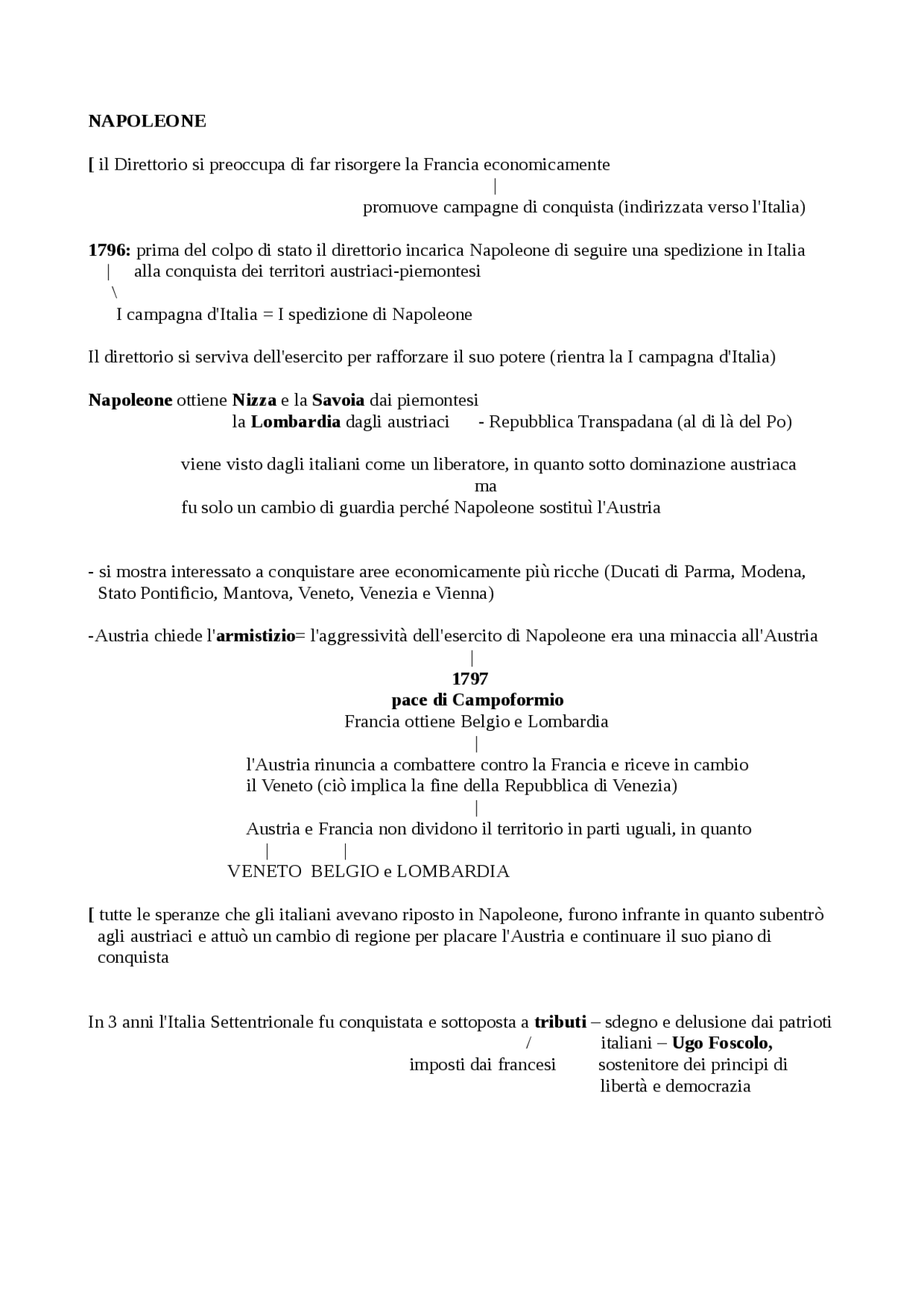 Riassunto Sullascesa Di Napoleone Docsity