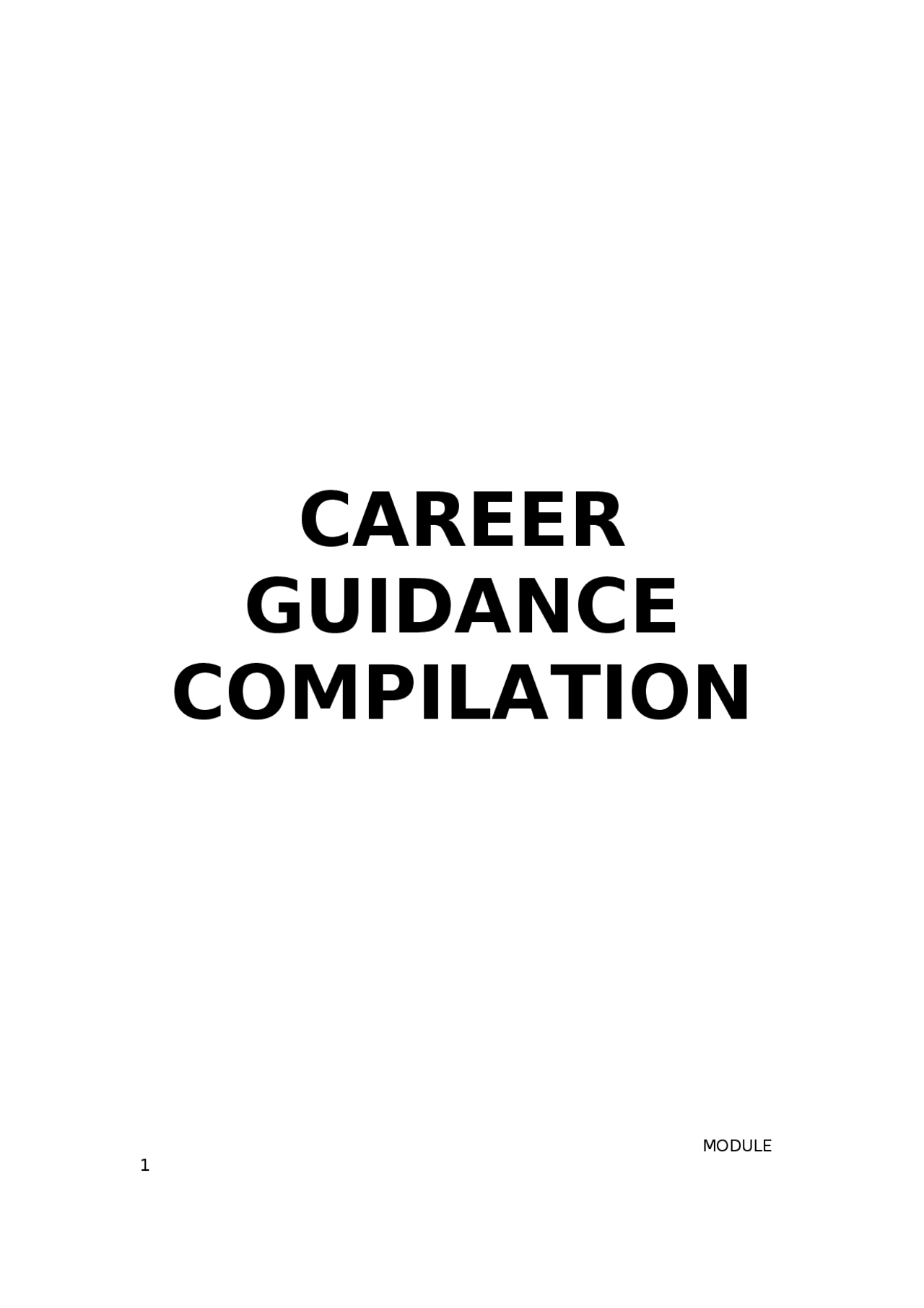 Career Guidance Module 1 answer sheet G-12 | Papers Career Counseling ...