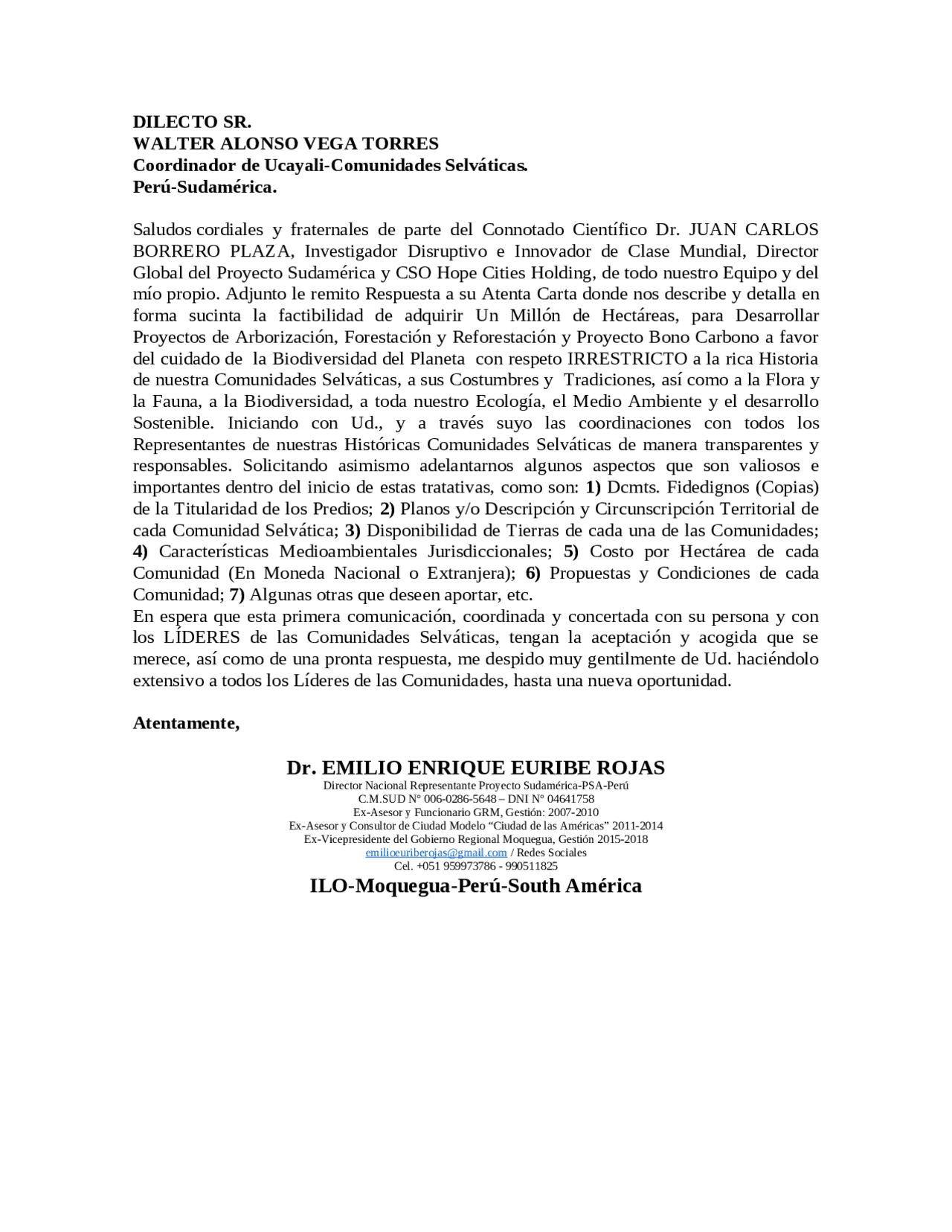 NUESTRO DILECTO AMIGO SR. WALTER - Docsity