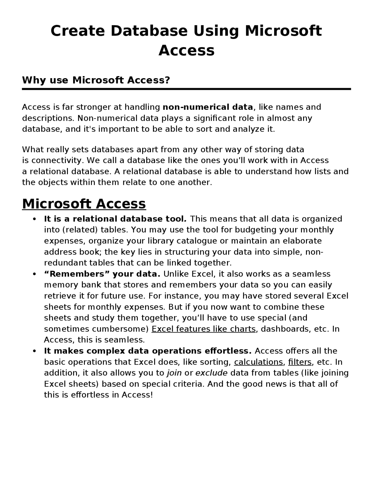 Create Database Docsity