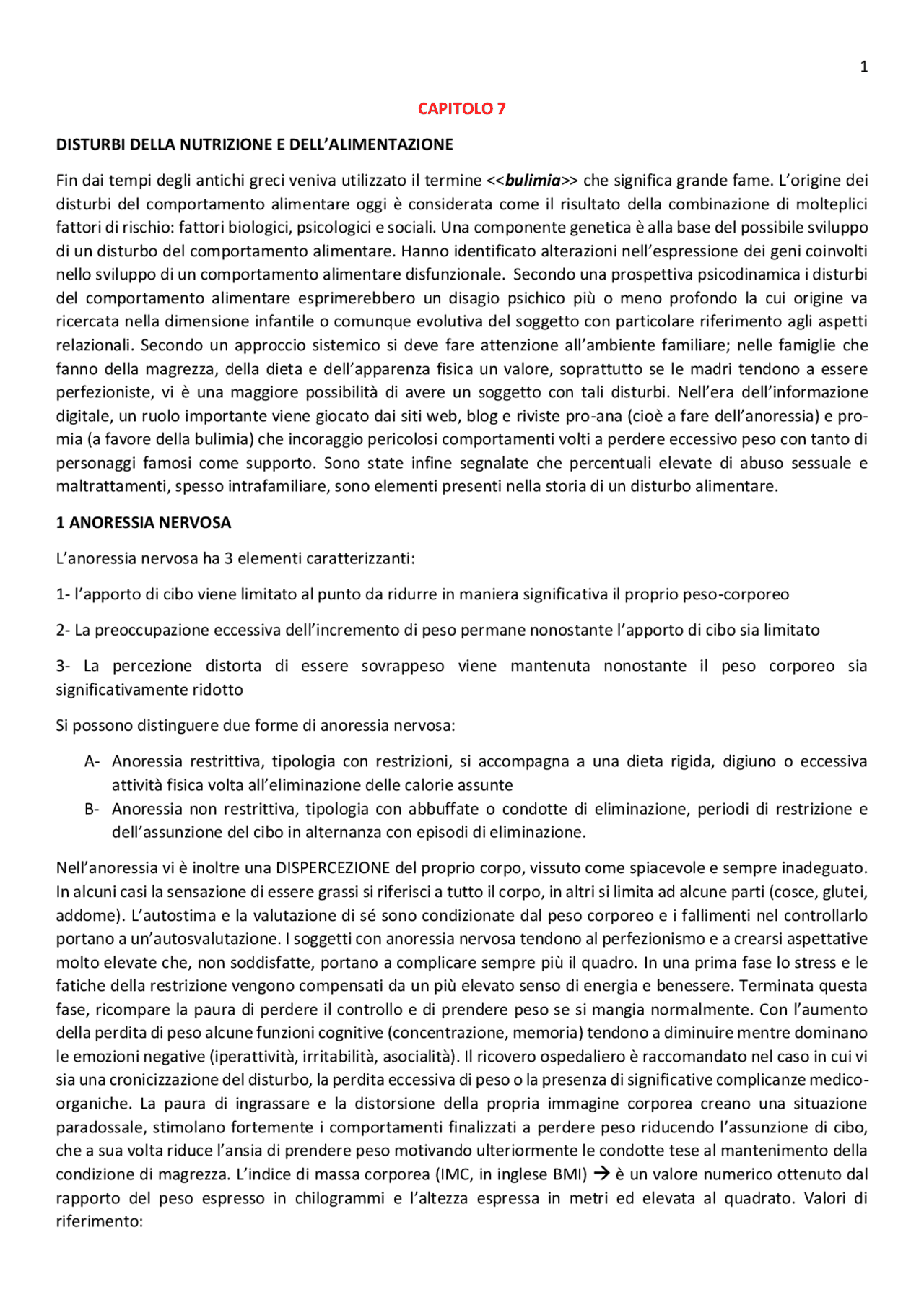 Riassunto Capitolo 7 Docsity