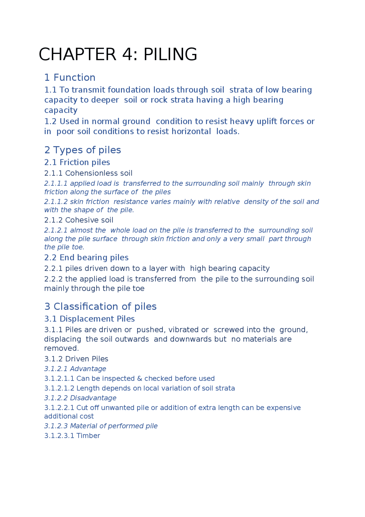 Notes about piling that will describe about the function ...