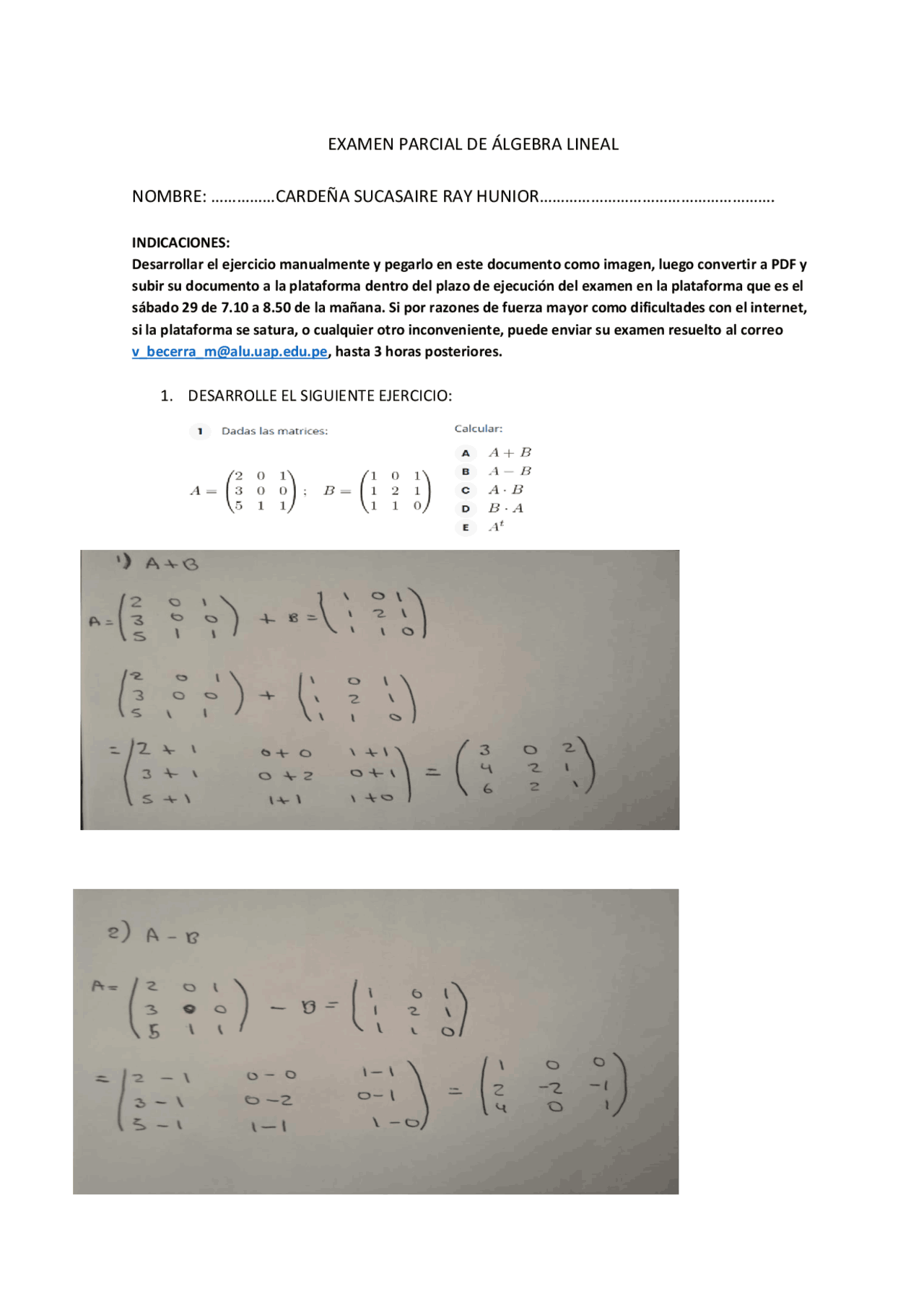 Examenes De Matematica Docsity