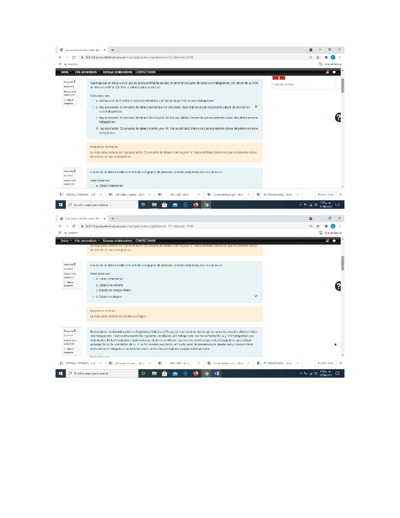 Respuestas De Examen De Epidemiología Docsity