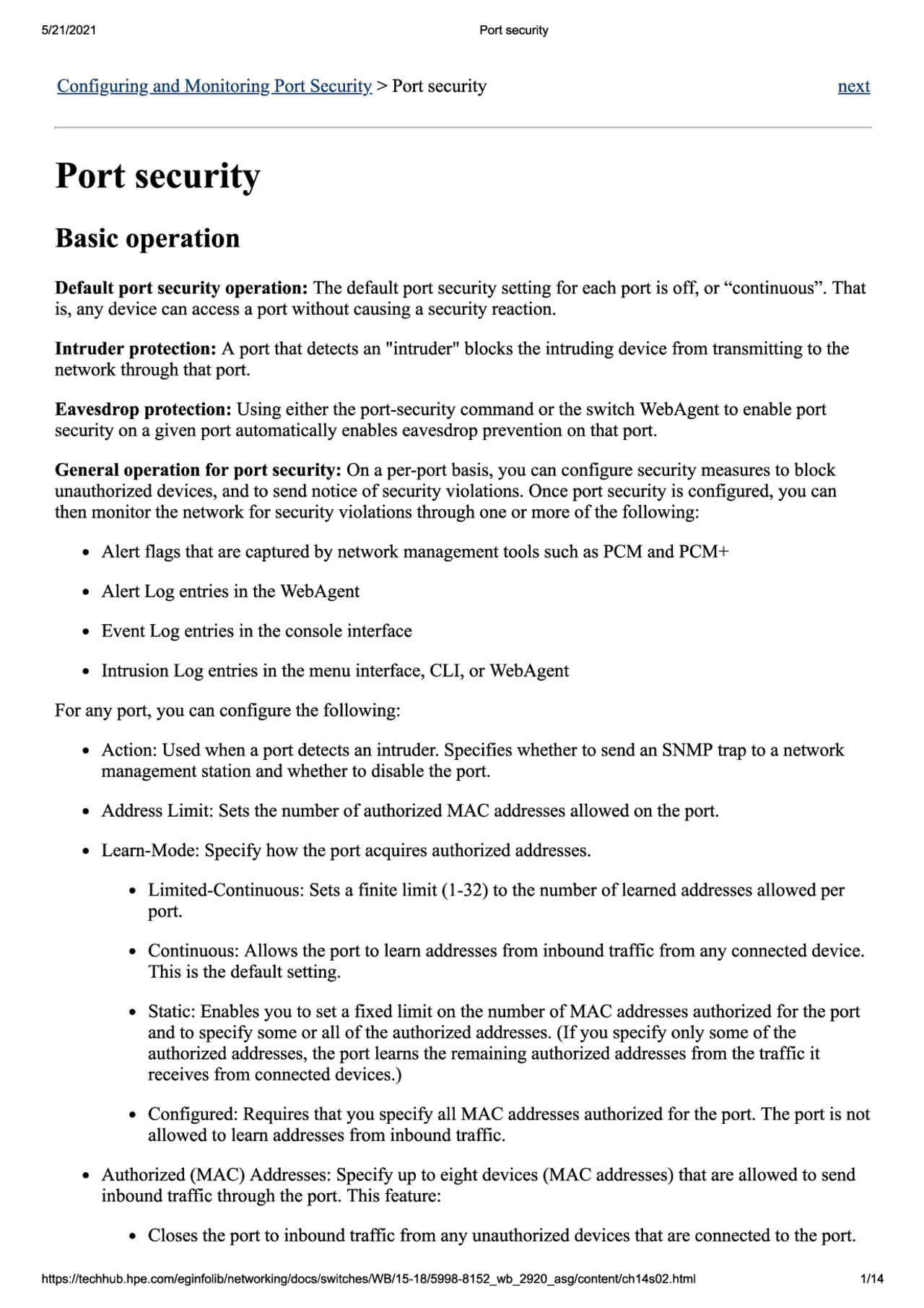 HP Network Security Guidelines - Docsity