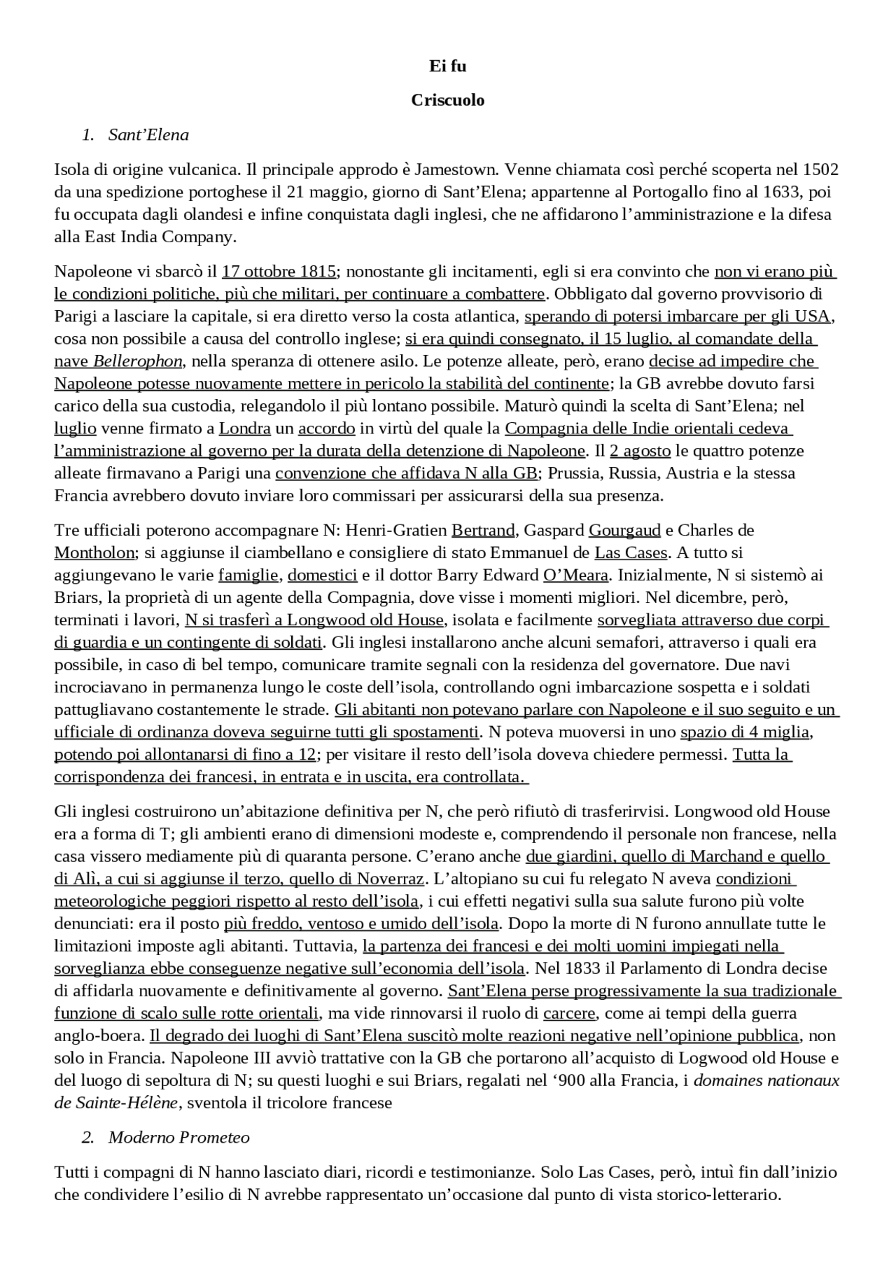 Ei Fu Vittorio Criscuolo Sintesi Del Corso Di Storia Moderna Docsity
